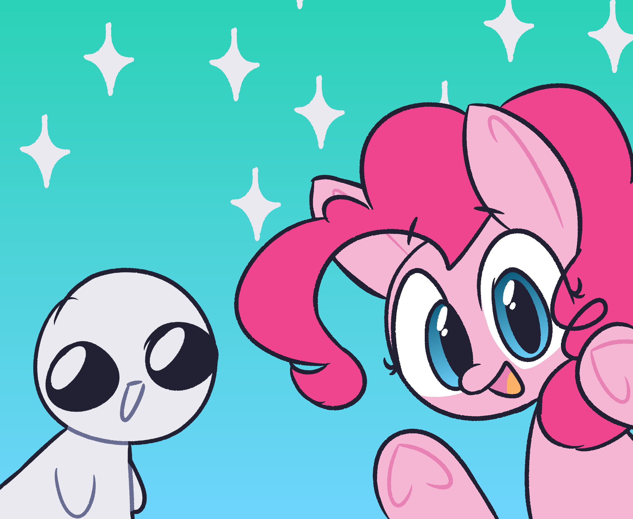 #2890639 - safe, artist:sundzy, pinkie pie, oc, oc:tbh, pony, g4 ...