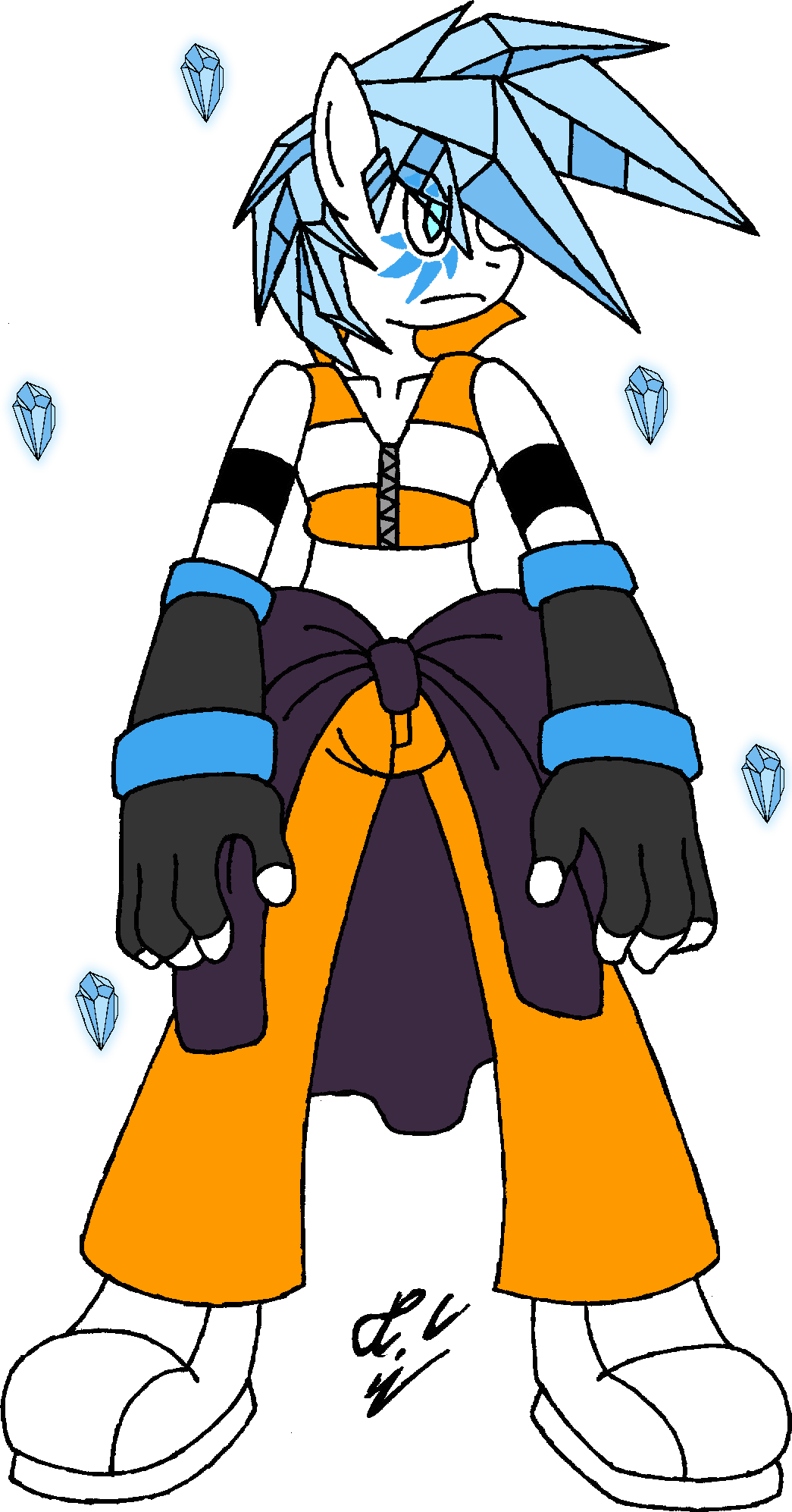 #2896139 - safe, artist:inferno, oc, oc only, anthro, ice, simple ...