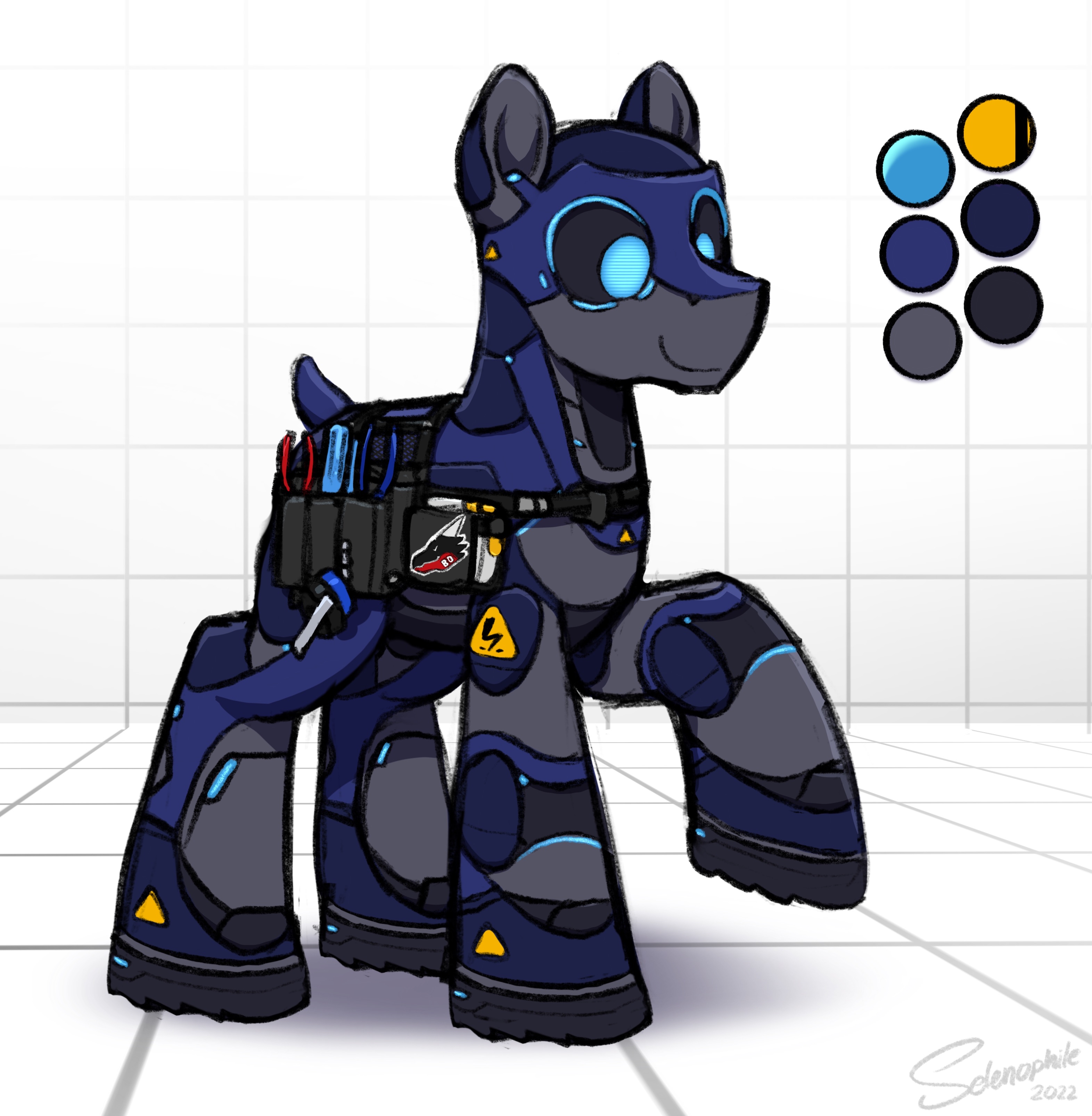 #2896732 - safe, artist:selenophile, oc, oc only, pony, robot, robot ...