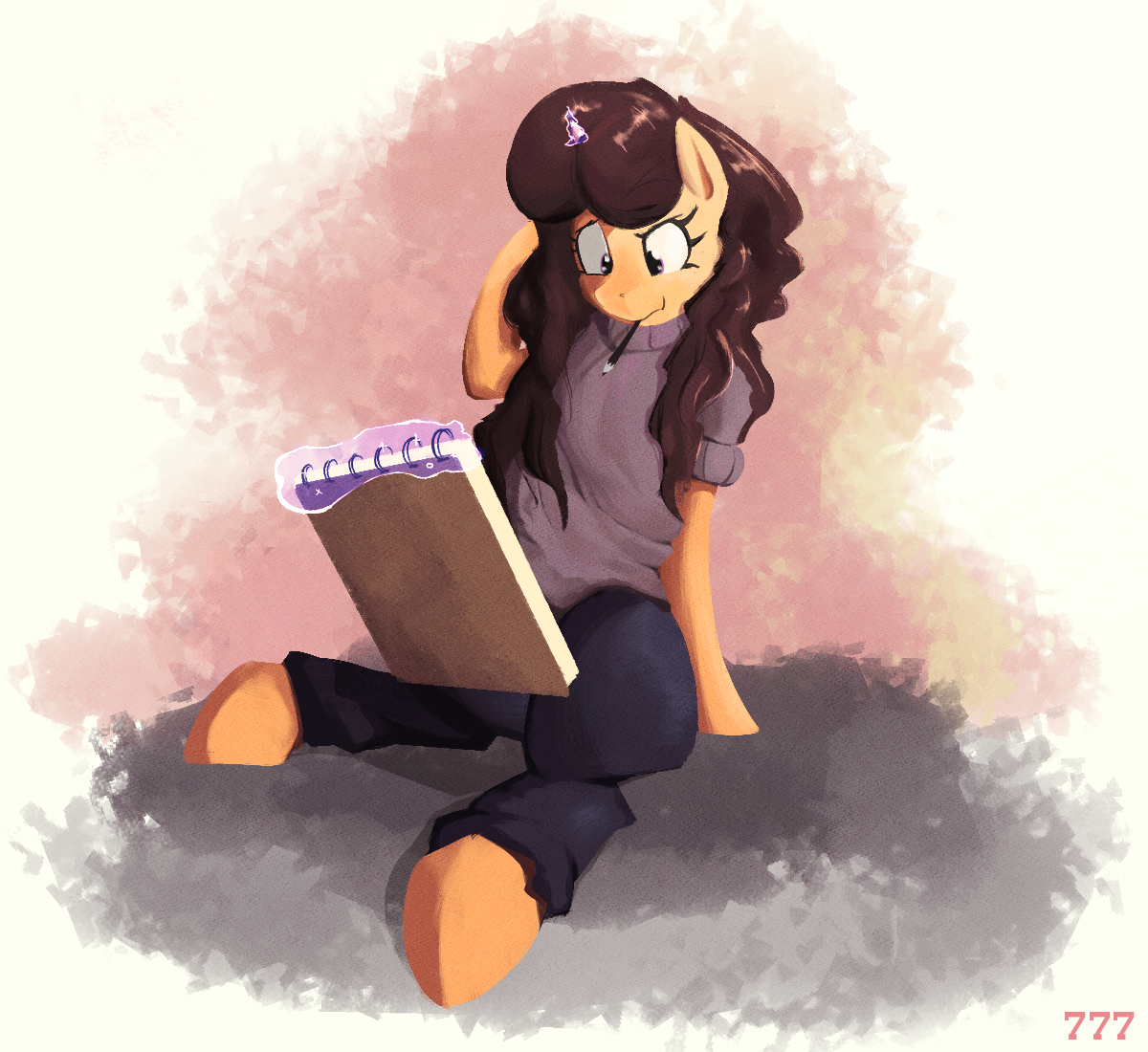 #2912173 - safe, artist:triplesevens, oc, oc only, pony, unicorn, magic, painting, simple ...