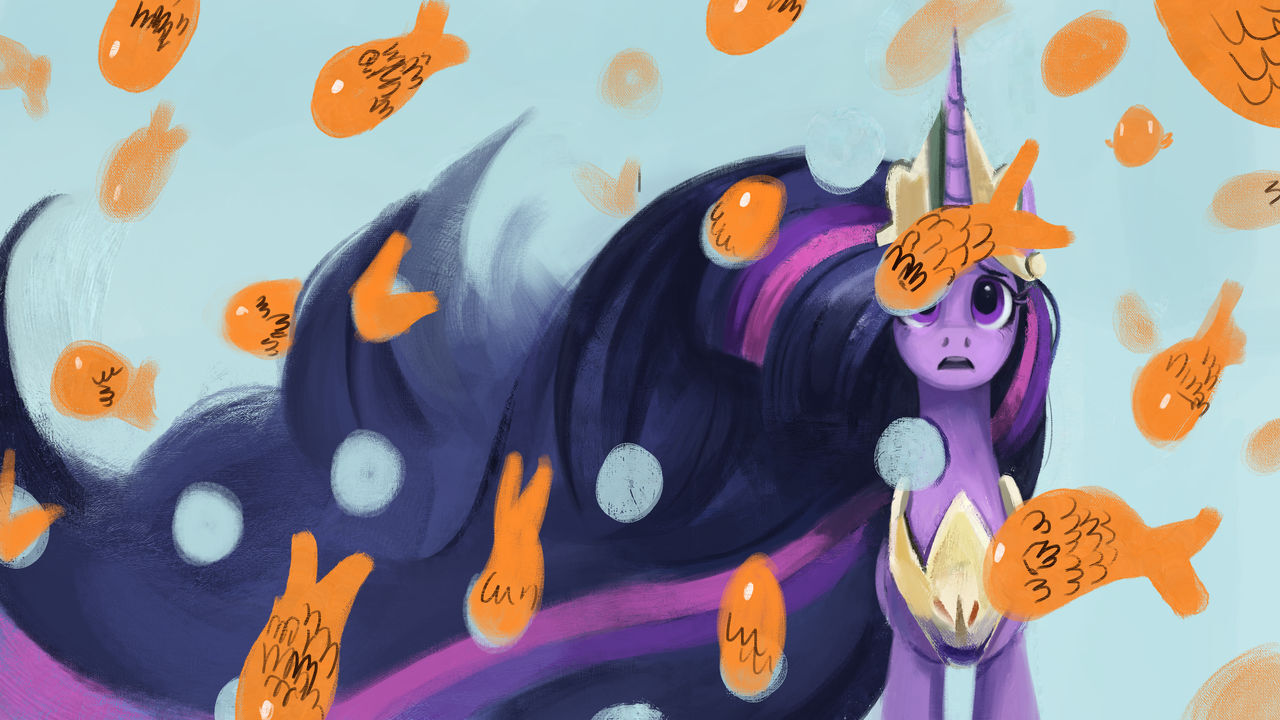 #2913829 - safe, artist:toisanemoif, twilight sparkle, alicorn, fish ...