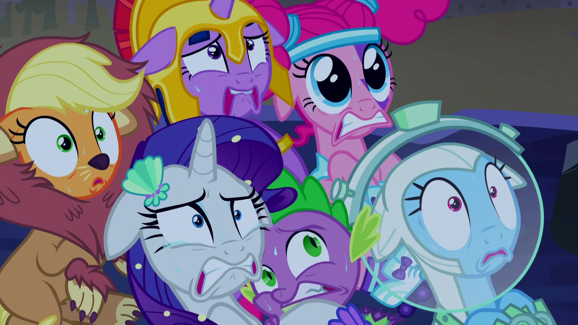 #2914262 - safe, screencap, applejack, pinkie pie, rainbow dash, rarity ...