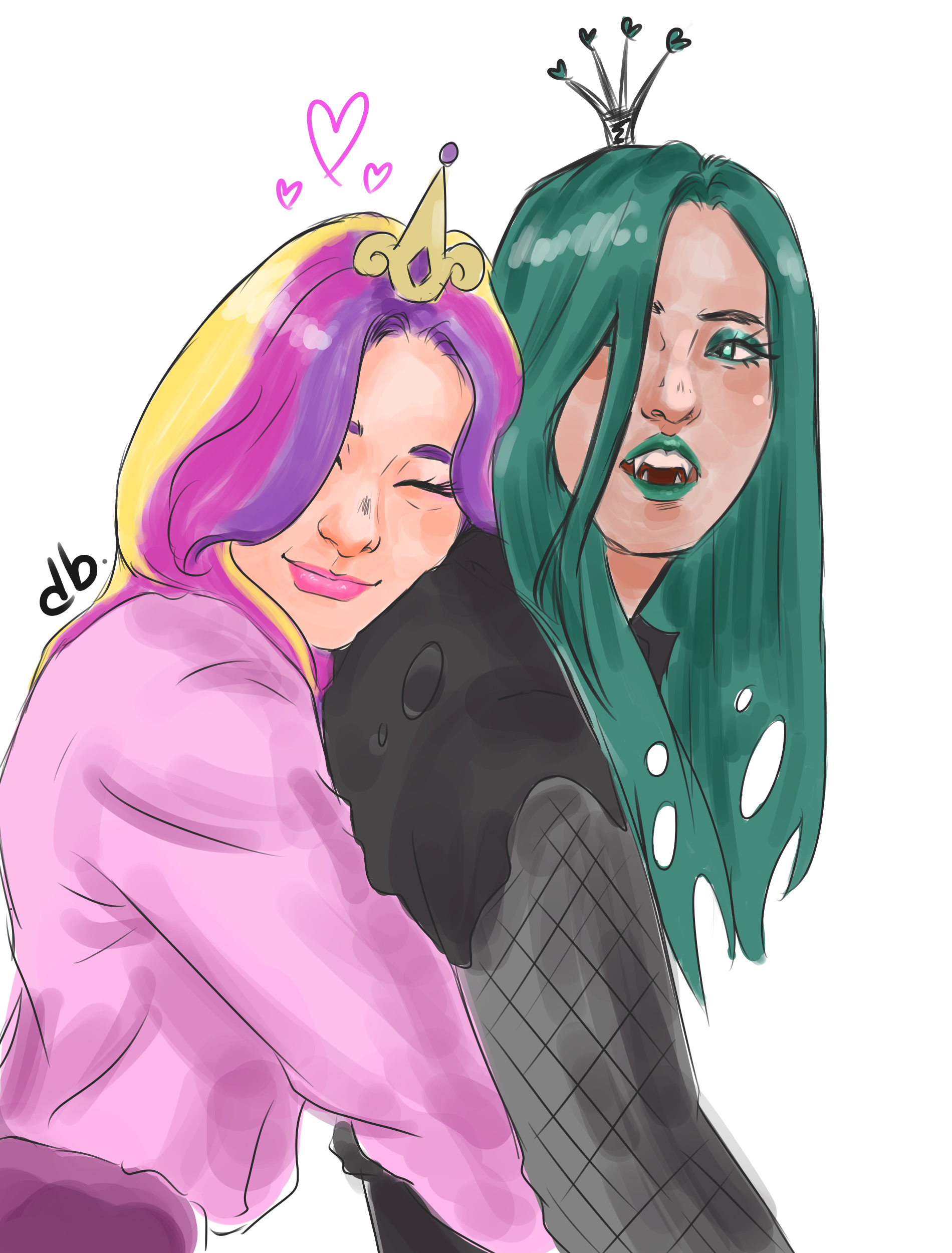 #2929570 - safe, princess cadance, queen chrysalis, alicorn, human, duo ...