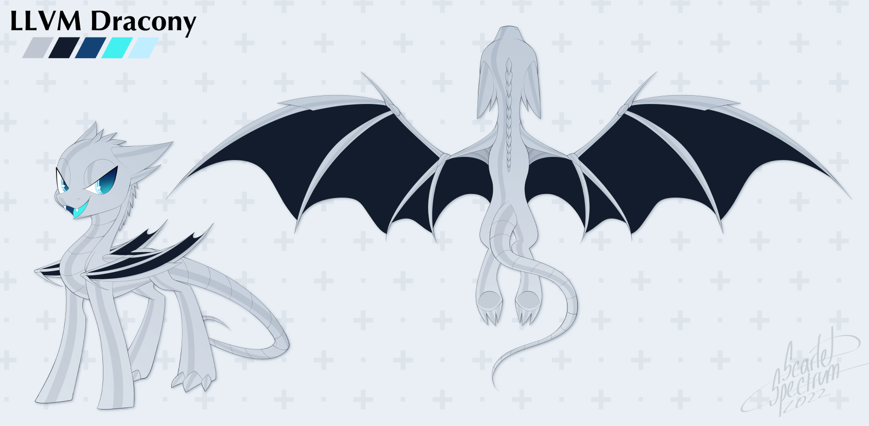 #2930748 - safe, artist:scarlet-spectrum, oc, oc only, oc:llvm, dracony, hybrid, concave belly ...