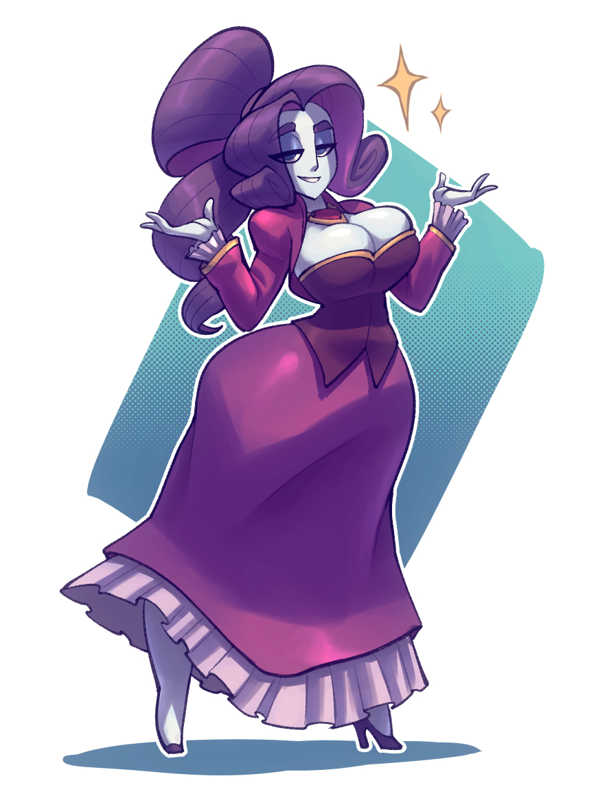 #2932870 - safe, artist:bigdad, rarity, human, g4, abstract background, alternate hairstyle, big ...