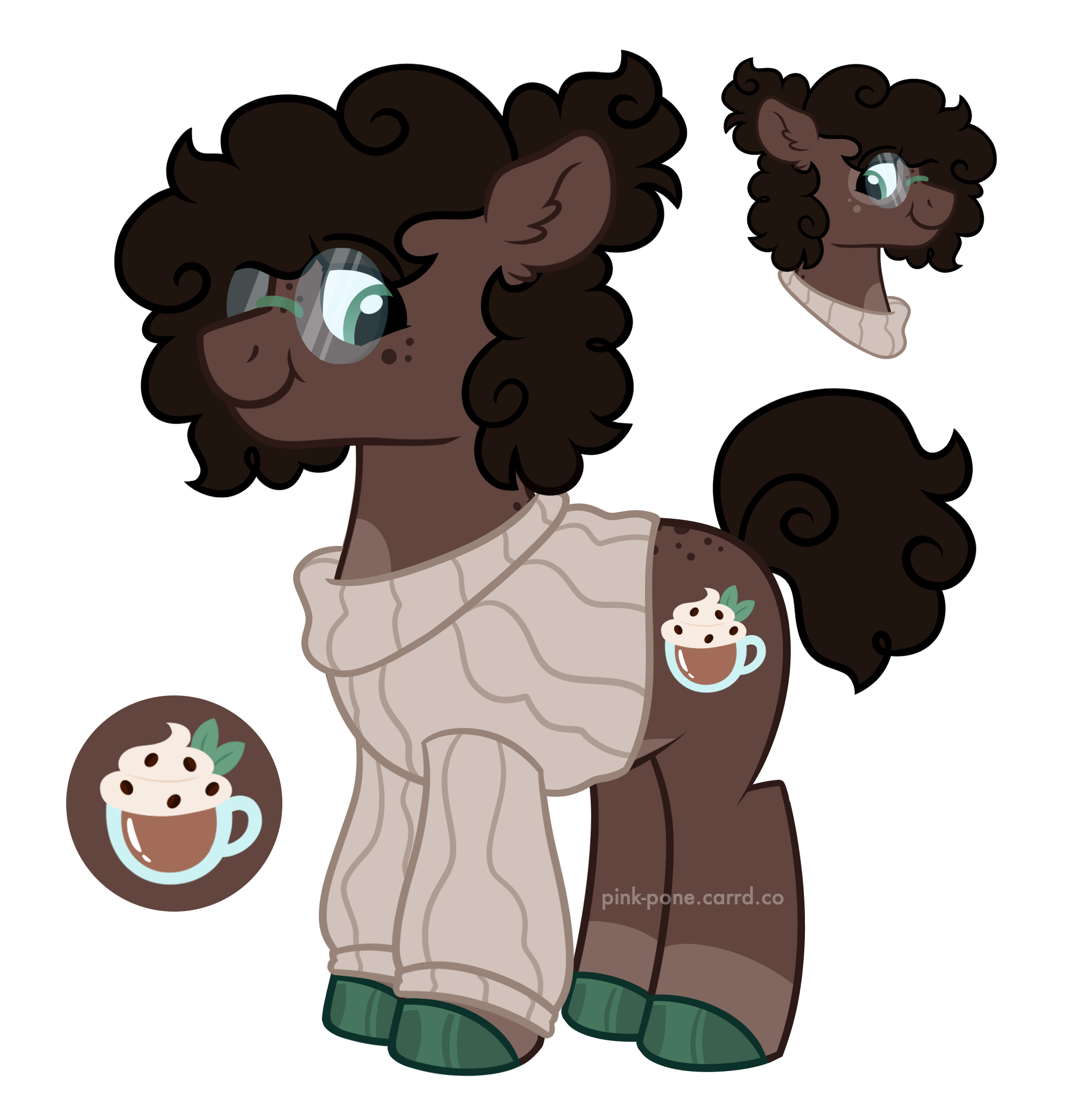 #2936245 - safe, artist:pink-pone, oc, oc:mocha bean, pony, clothes ...
