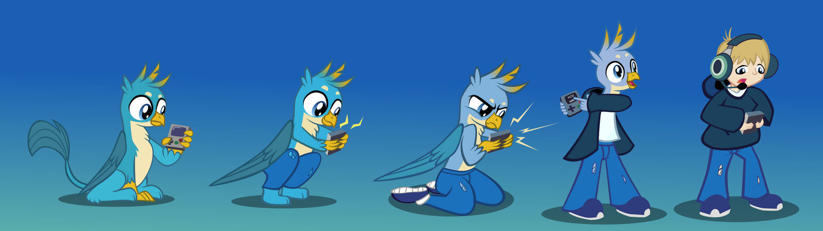 #2936905 - safe, artist:magerblutooth, gallus, griffon, human, g4 ...