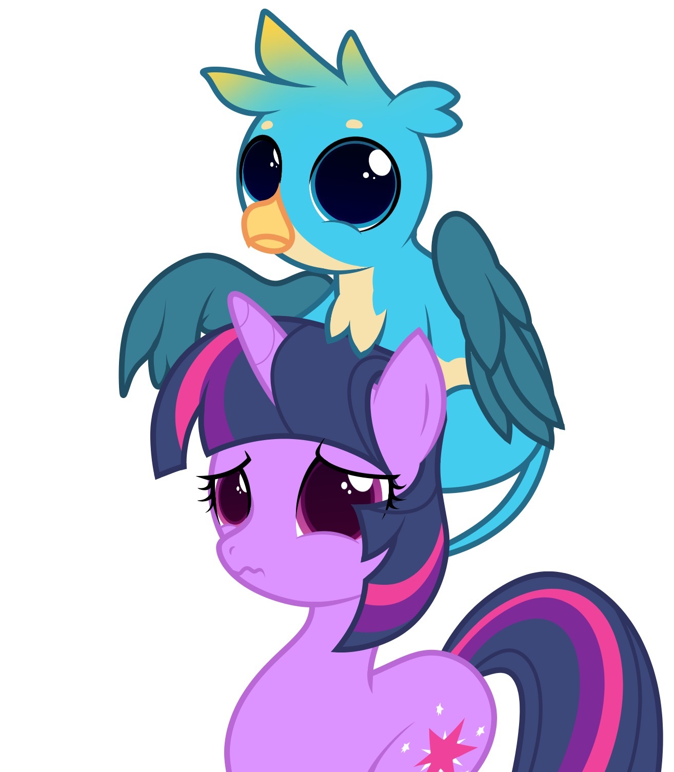 #2937022 - safe, artist:lanlanlc, gallus, twilight sparkle, griffon ...
