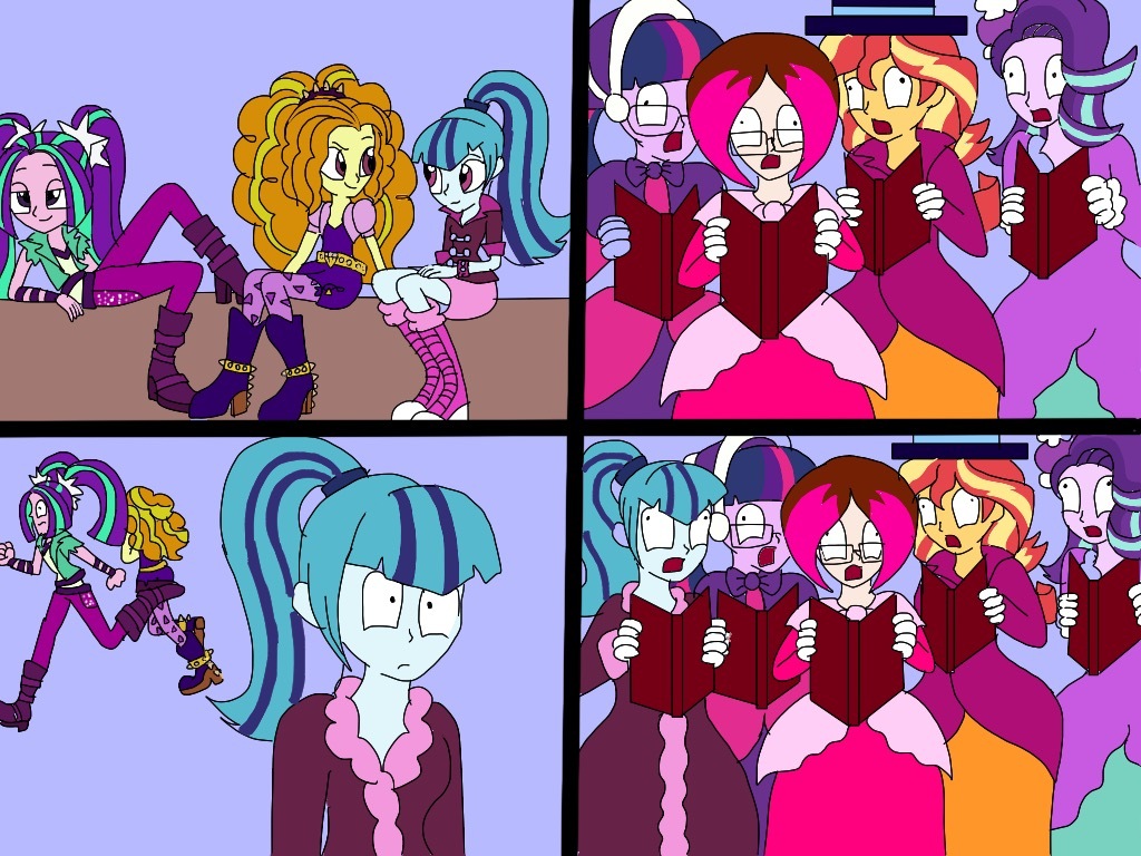 #2921908 - safe, artist:artsymlp12, adagio dazzle, aria blaze, sonata ...