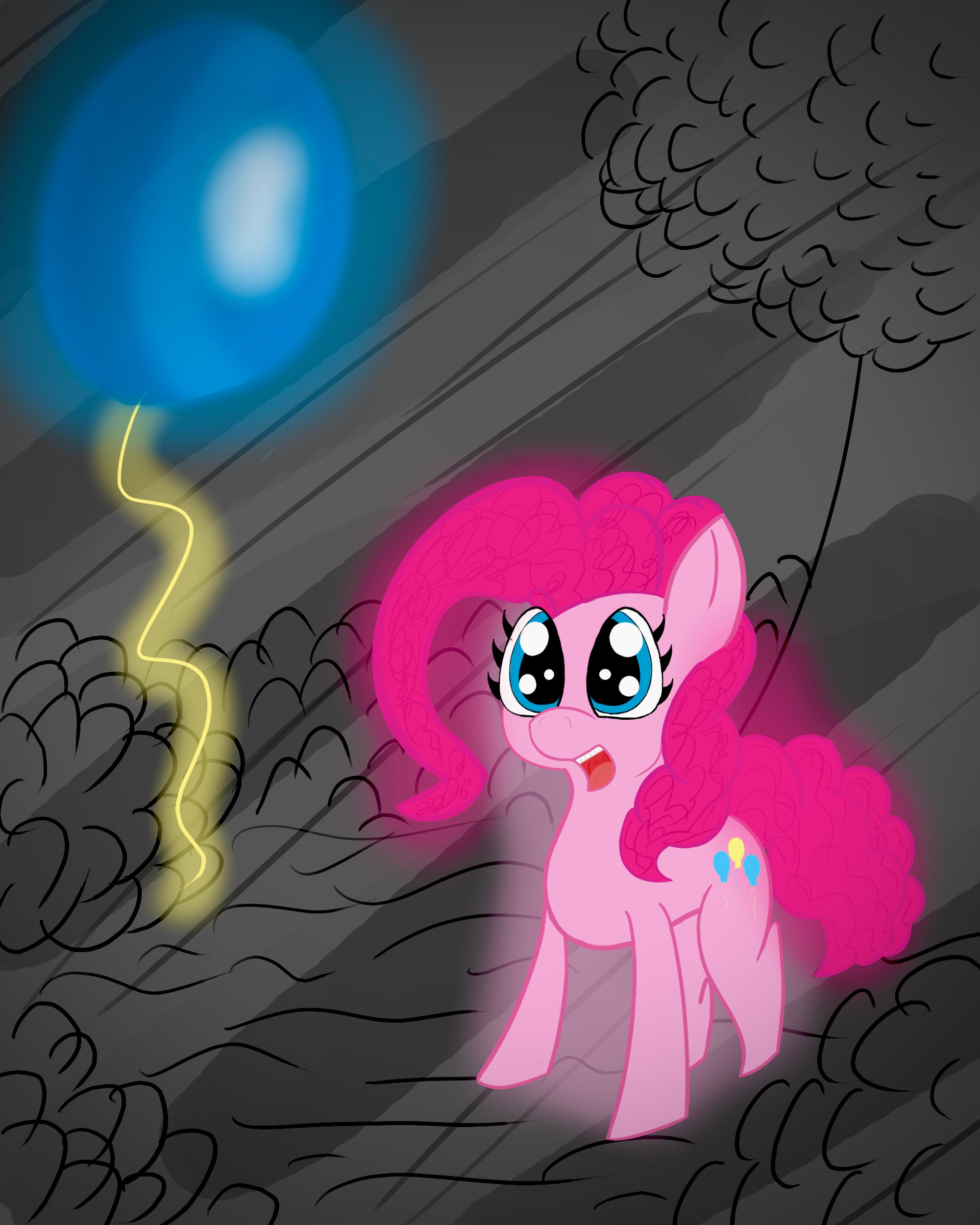 #2938848 - safe, artist:mareijuana, pinkie pie, earth pony, pony, balloon, simple background ...
