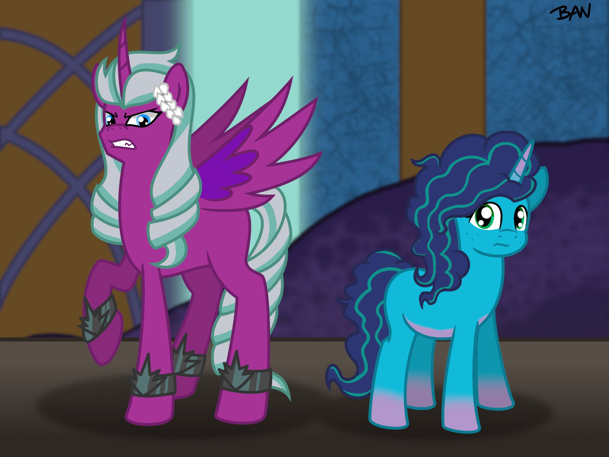 #2938850 - safe, artist:banquo0, misty, opaline, alicorn, pony, unicorn, g4, g5, my little pony ...