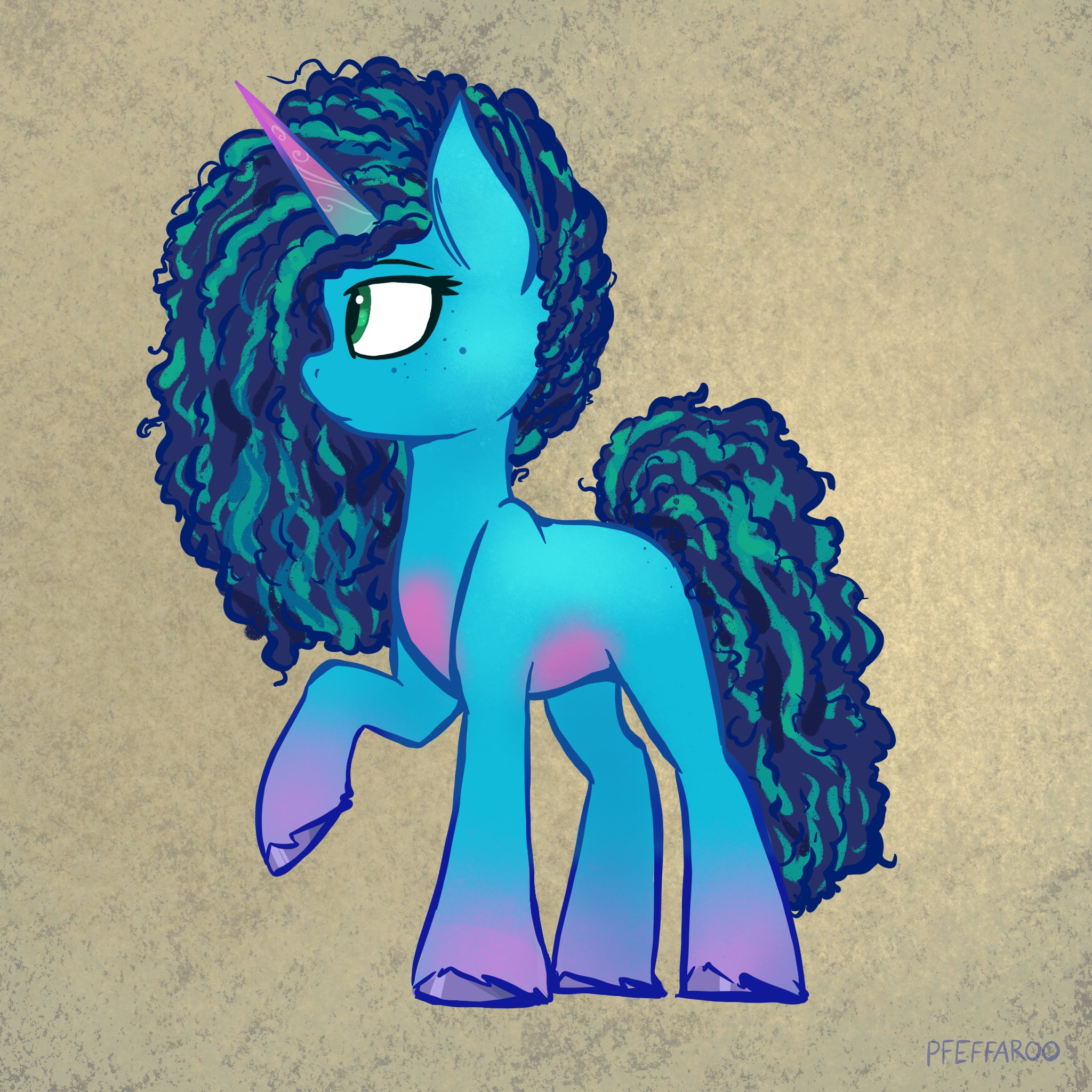 The Big ImageBoard (TBIB) - 1:1 blue body blue eyes blue fur curled hair curled tail equid ...