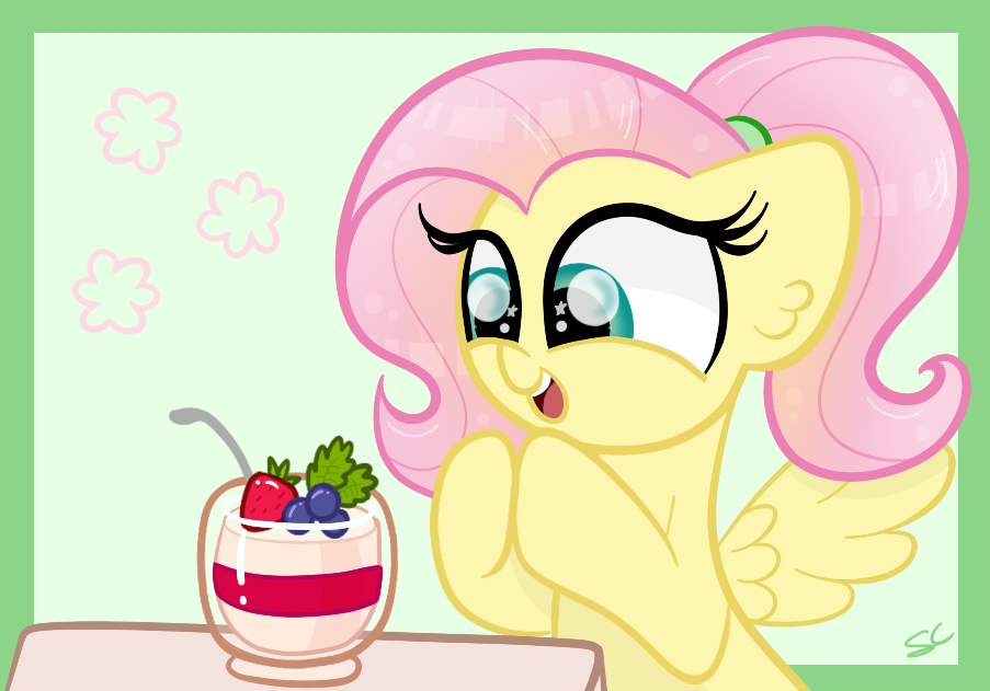 #2946715 - safe, artist:sugarcloud12, fluttershy, pony, blueberry, food ...