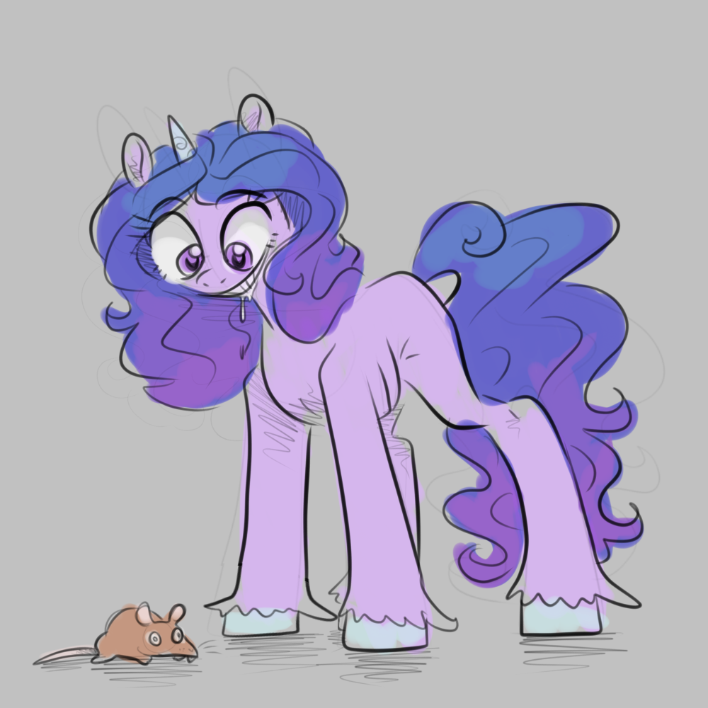 #2947414 - source needed, safe, artist:smirk, izzy moonbow, pony, rat, unicorn, g5, creepy ...