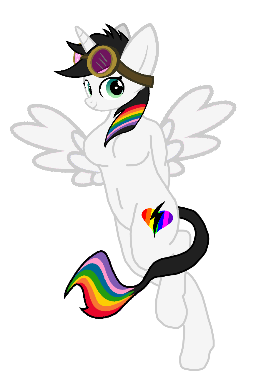 2947664 Safe Oc Oclightning Bliss Alicorn Anthro Rainbow Rainbow Tail Simple 