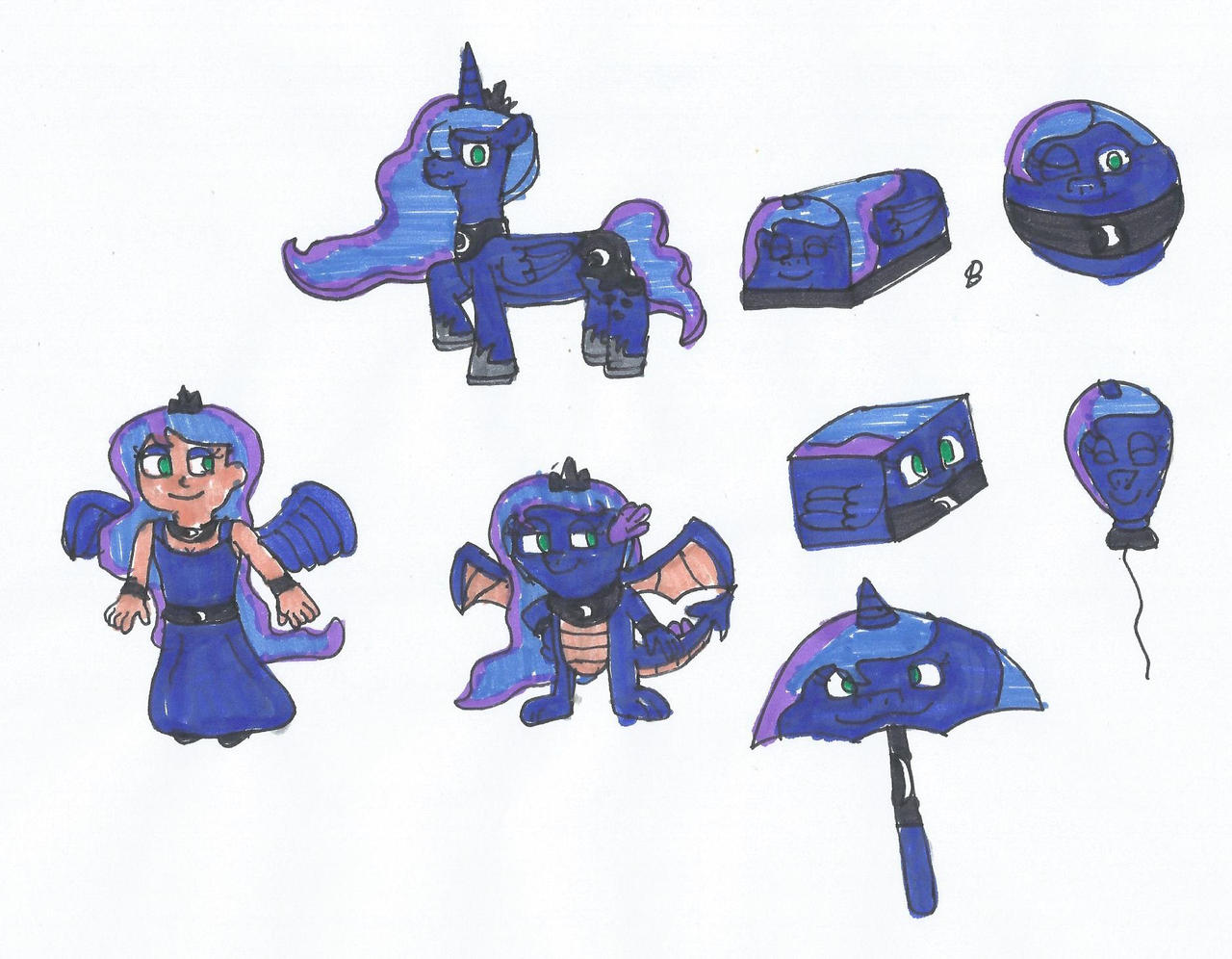 #2949716 - safe, artist:spaton37, princess luna, alicorn, dragon, human ...