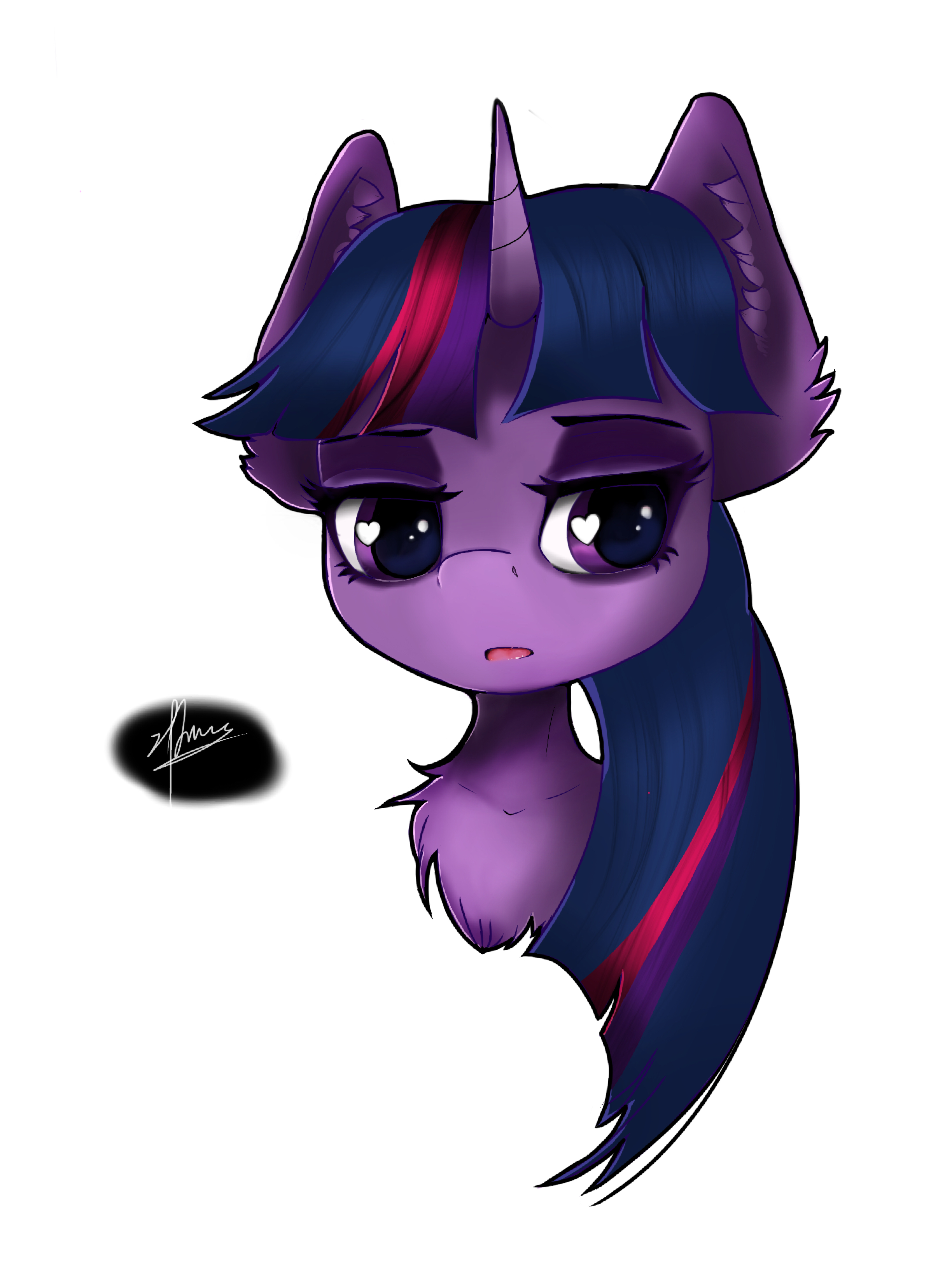 #2939436 - safe, artist:zpdea, twilight sparkle, pony, bust, chest ...