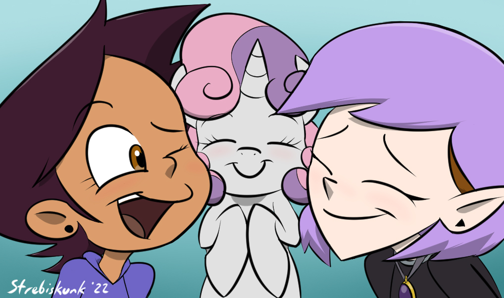 #2939601 - safe, artist:strebiskunk, sweetie belle, human, humanoid, pony, unicorn, spoiler:the ...