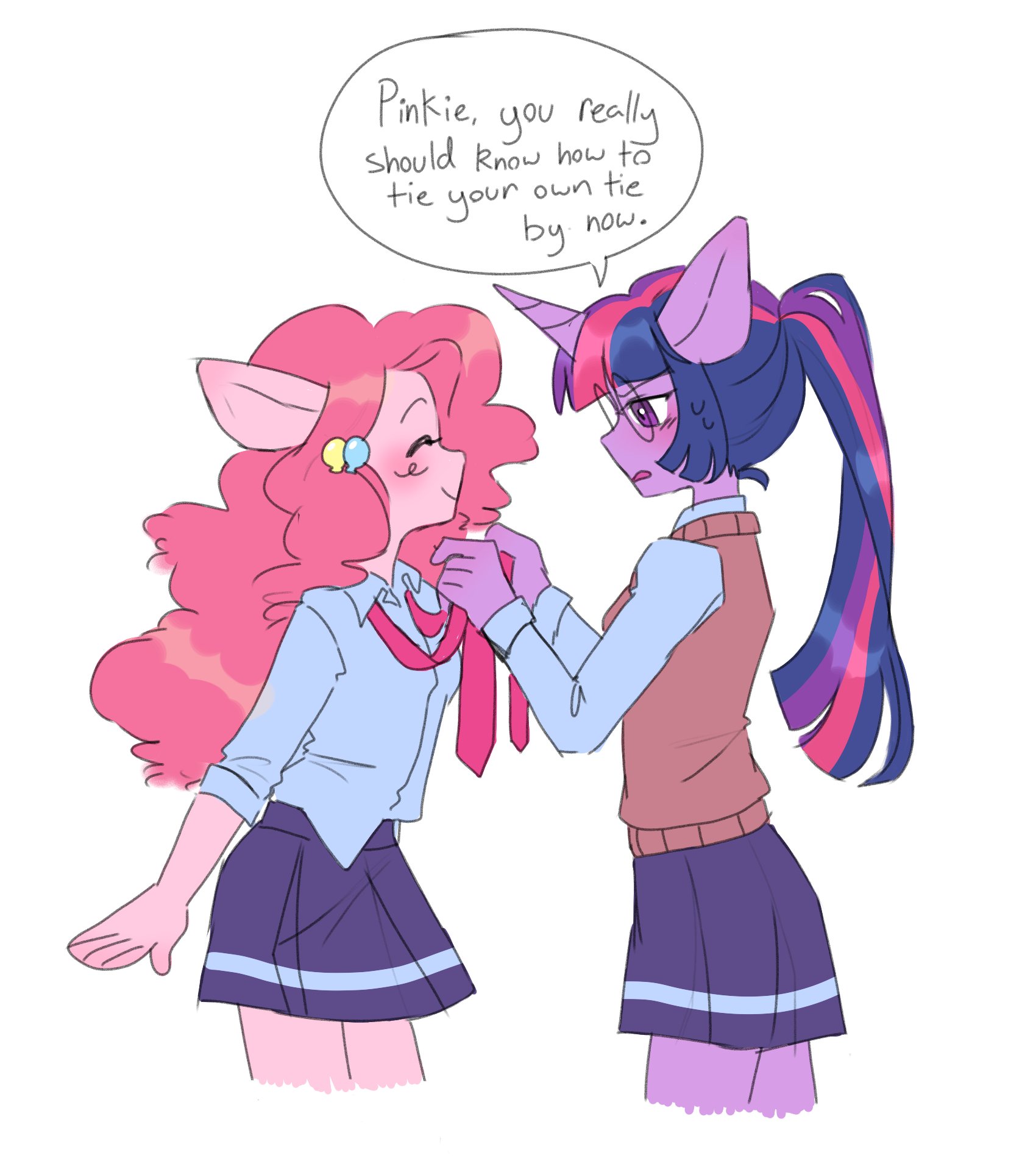 #2954889 - safe, artist:exxi00, pinkie pie, twilight sparkle, earth ...