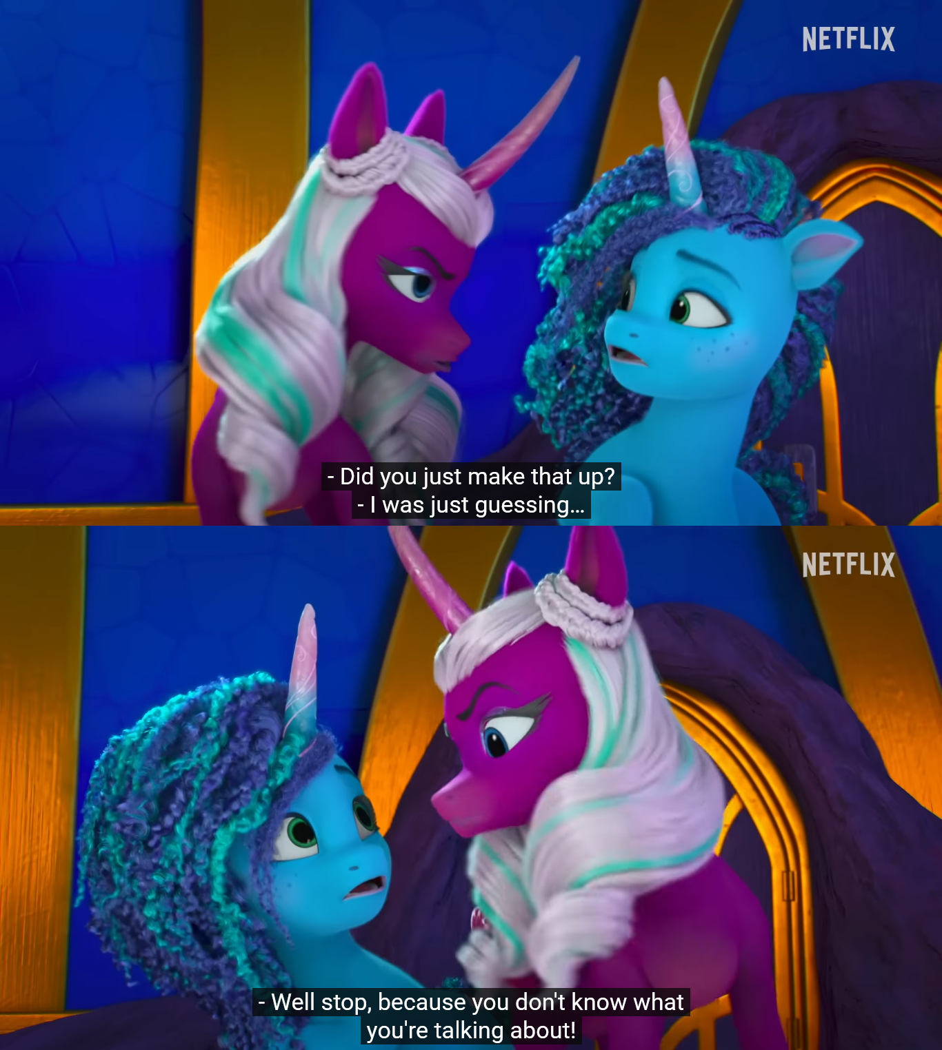 #2956924 - safe, screencap, misty brightdawn, opaline arcana, alicorn, pony, unicorn, g5, izzy ...