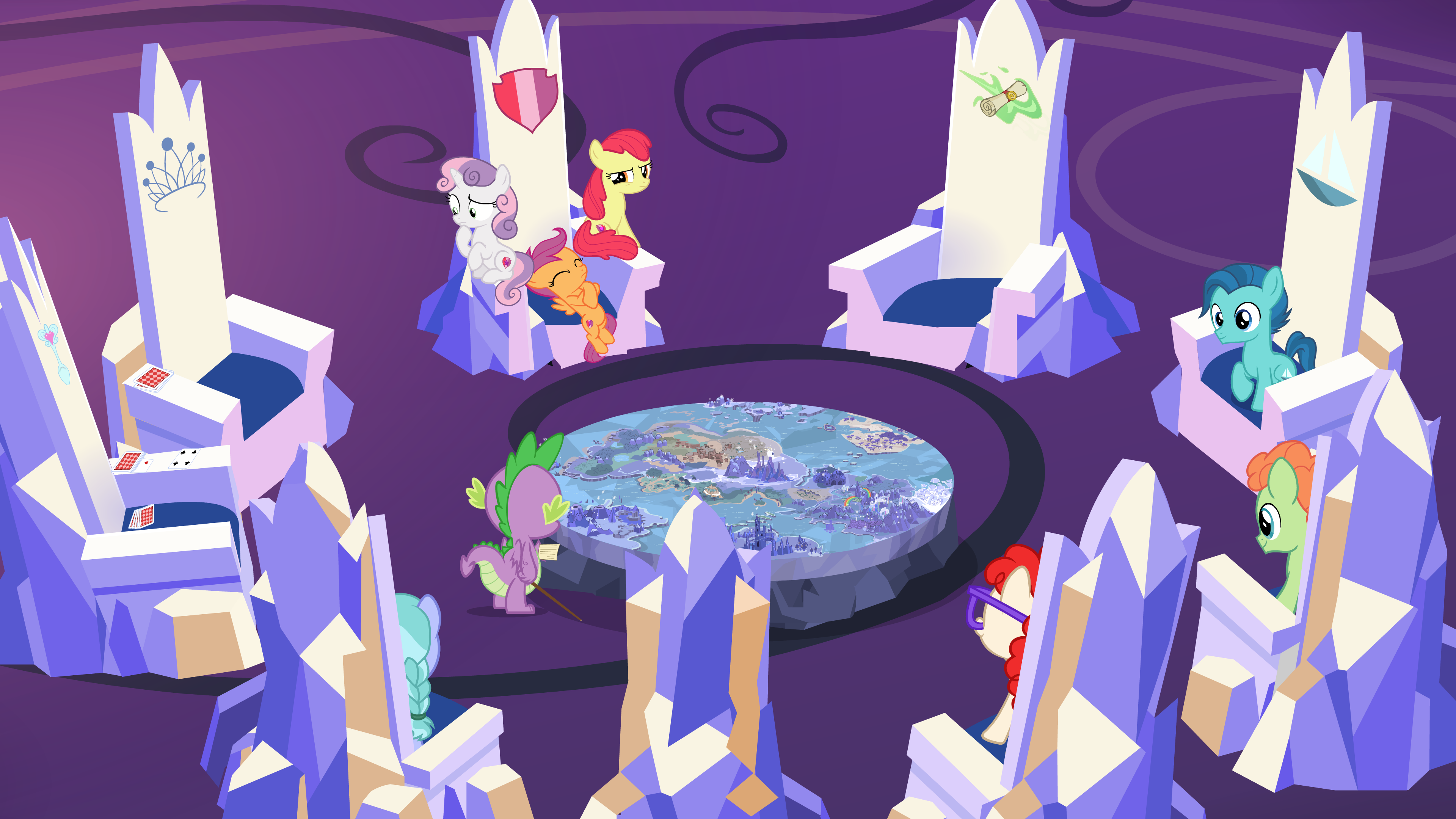 #2942470 - safe, artist:sasha-flyer, apple bloom, diamond tiara ...