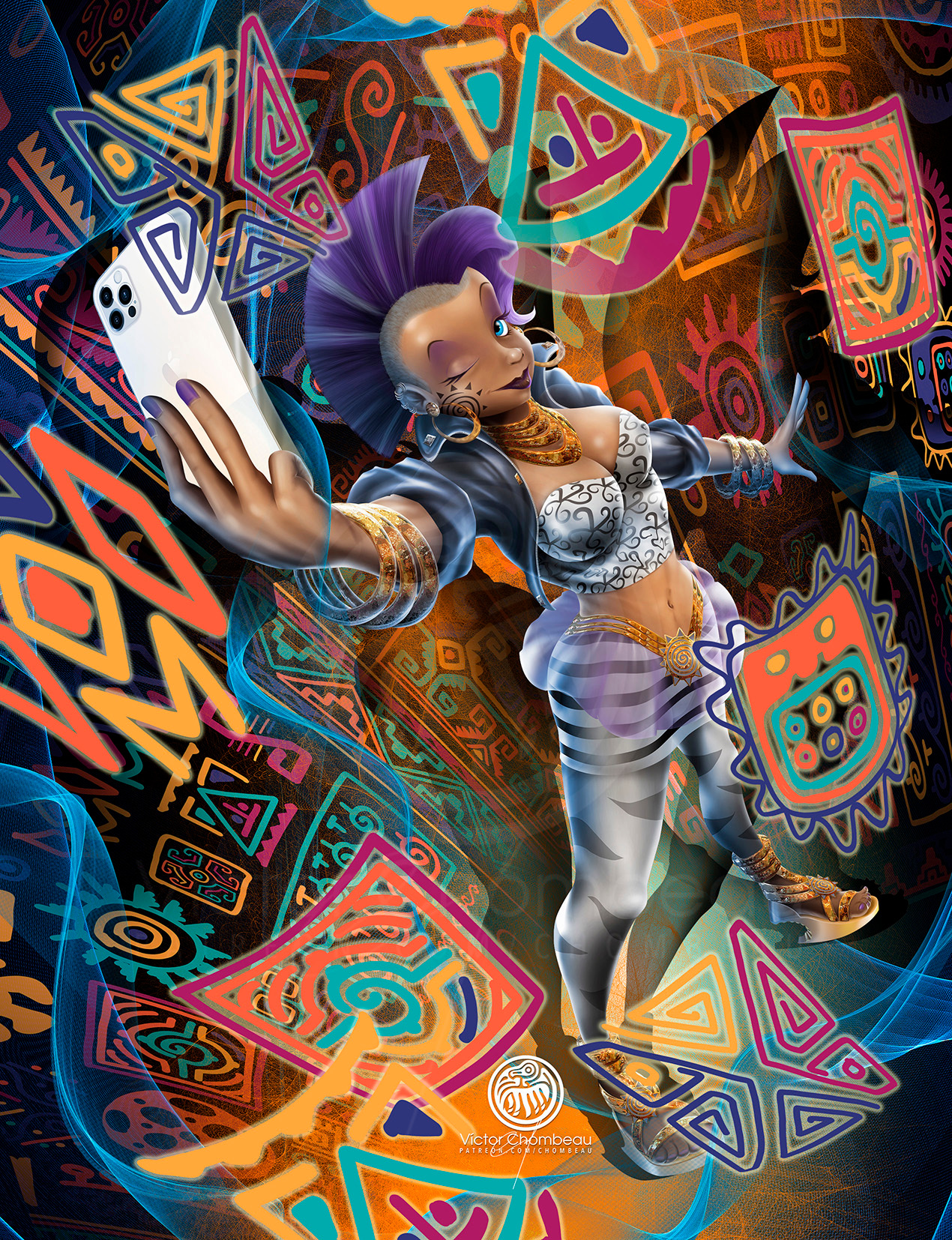 #3018101 - safe, artist:chombeau, zecora, human, equestria girls, belly ...