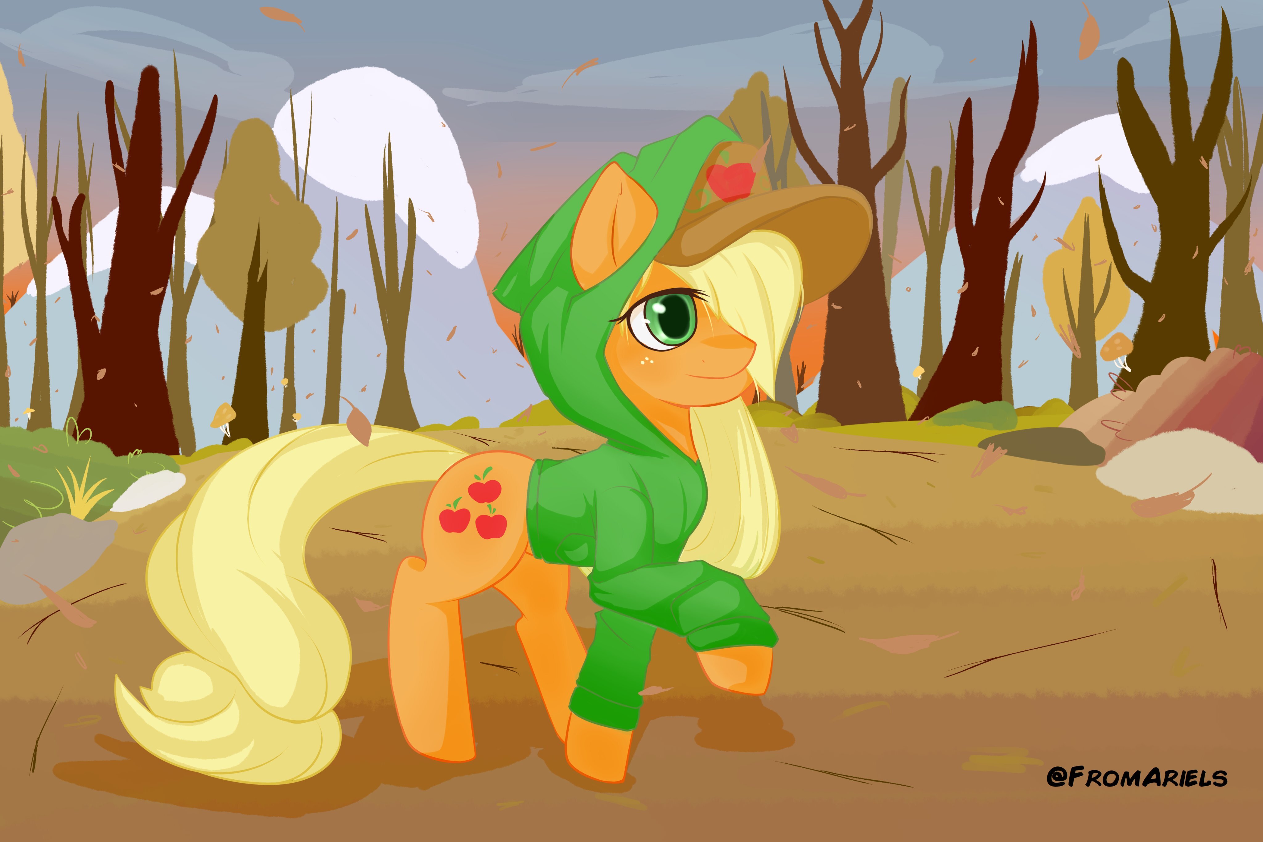 #3026067 - safe, artist:fromariels, applejack, earth pony, pony, g4 ...