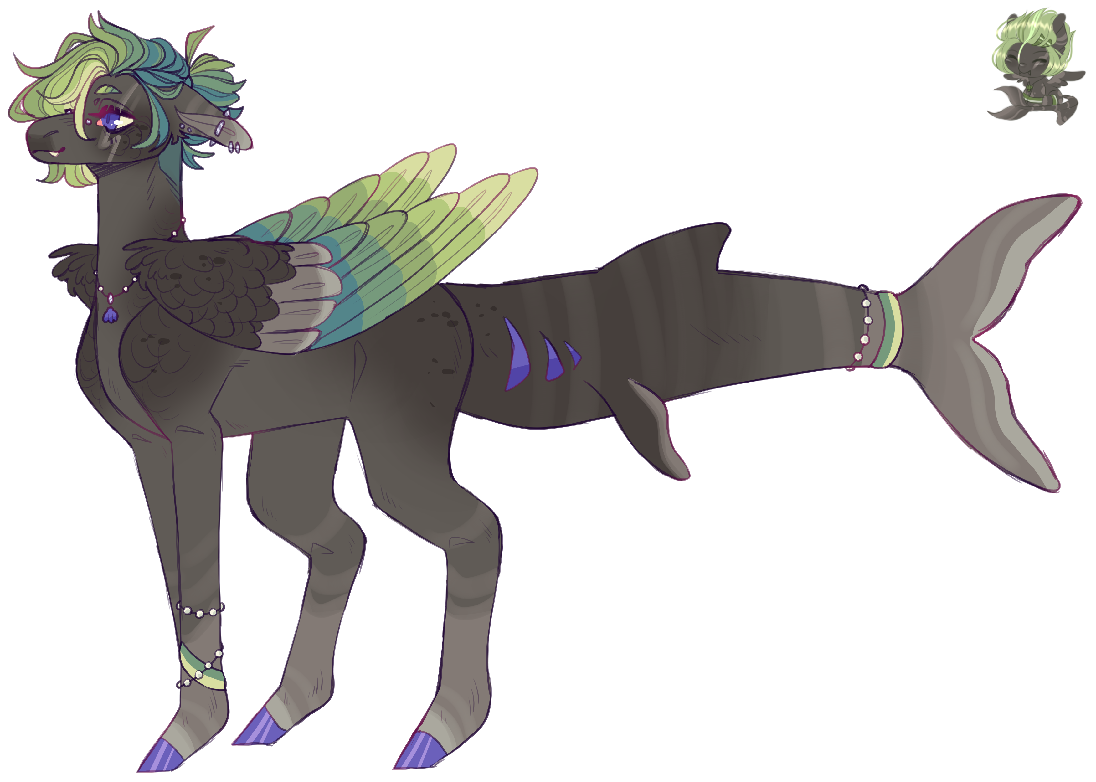 #3026548 - safe, artist:sleepy-nova, oc, original species, shark, shark ...