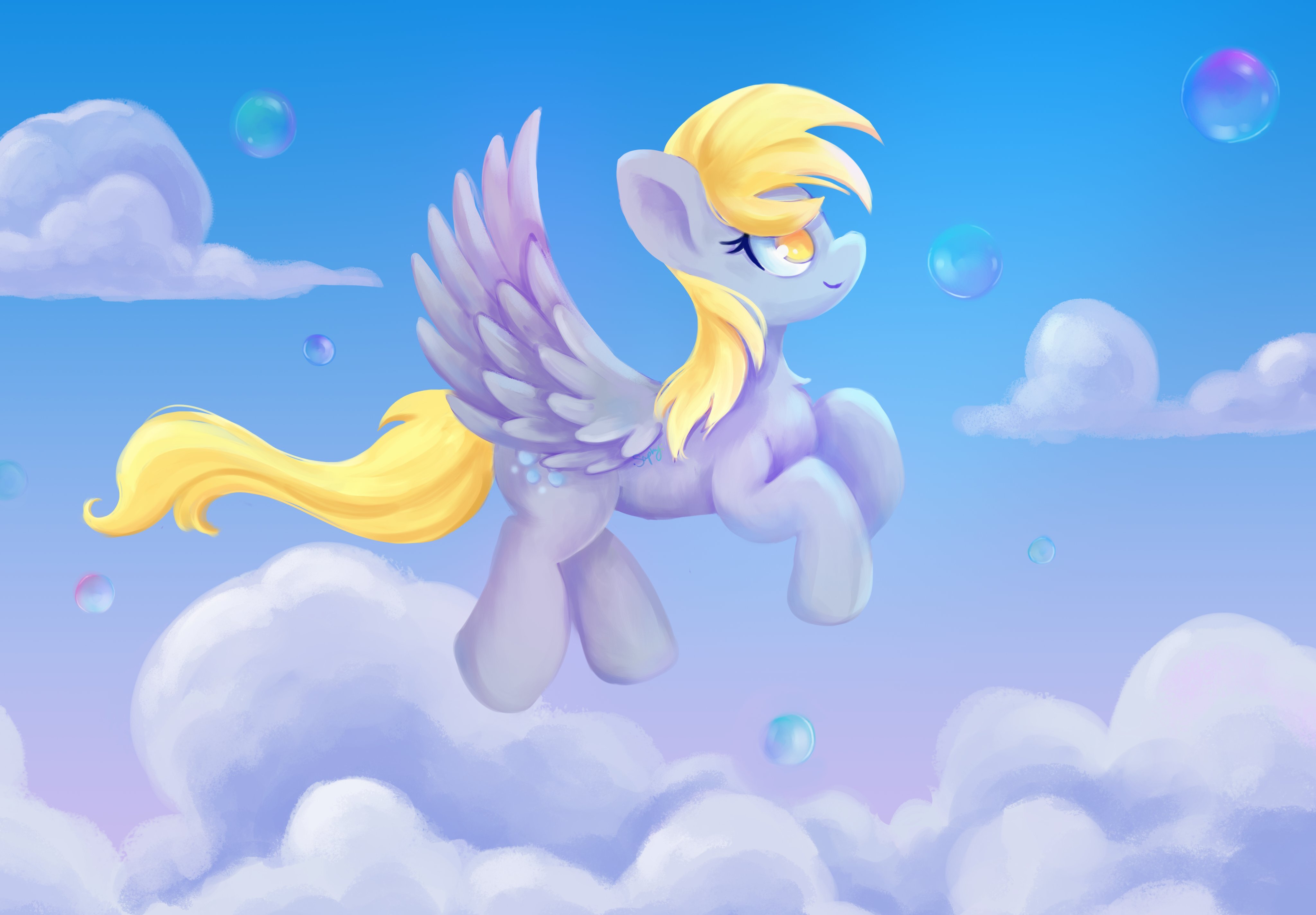 #3031577 - safe, artist:saphypone, derpy hooves, pegasus, pony, g4 ...