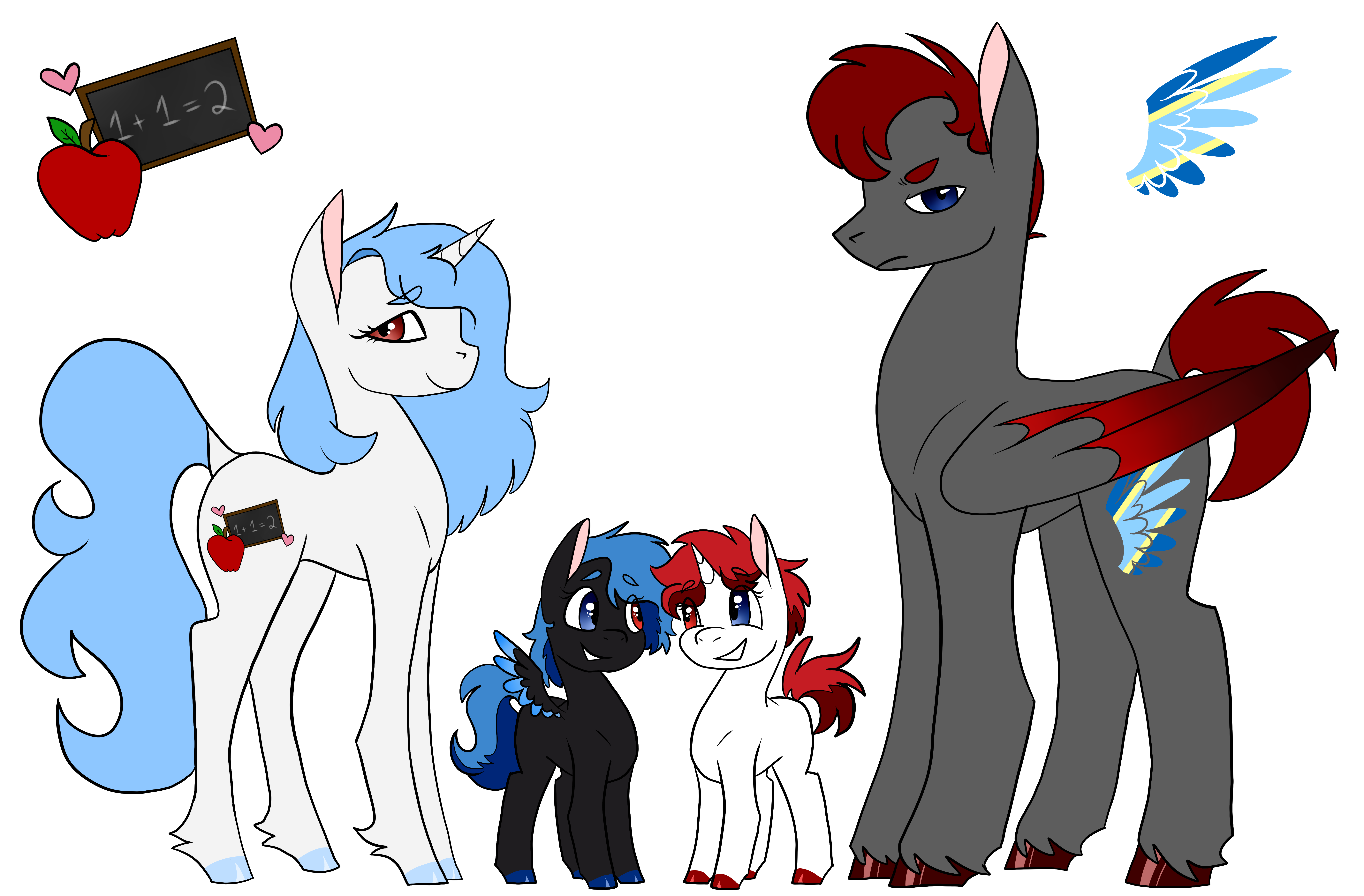 #3035588 - safe, artist:katyusha, oc, oc only, oc:ace stormcloud, oc:azule dusk, oc:castille, oc ...