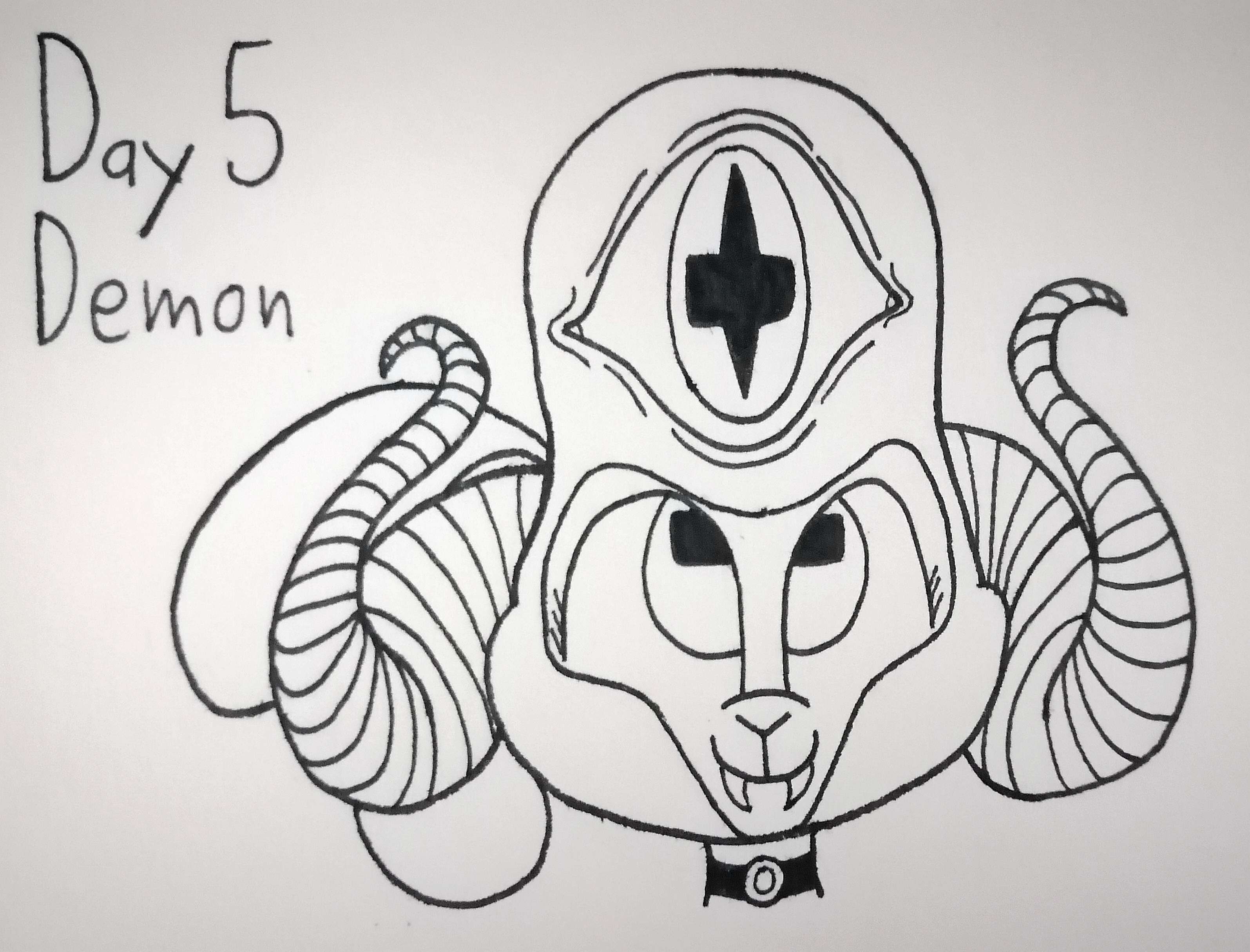 #3020715 - safe, artist:spoopygirl, pom (tfh), demon, sheep, them's ...