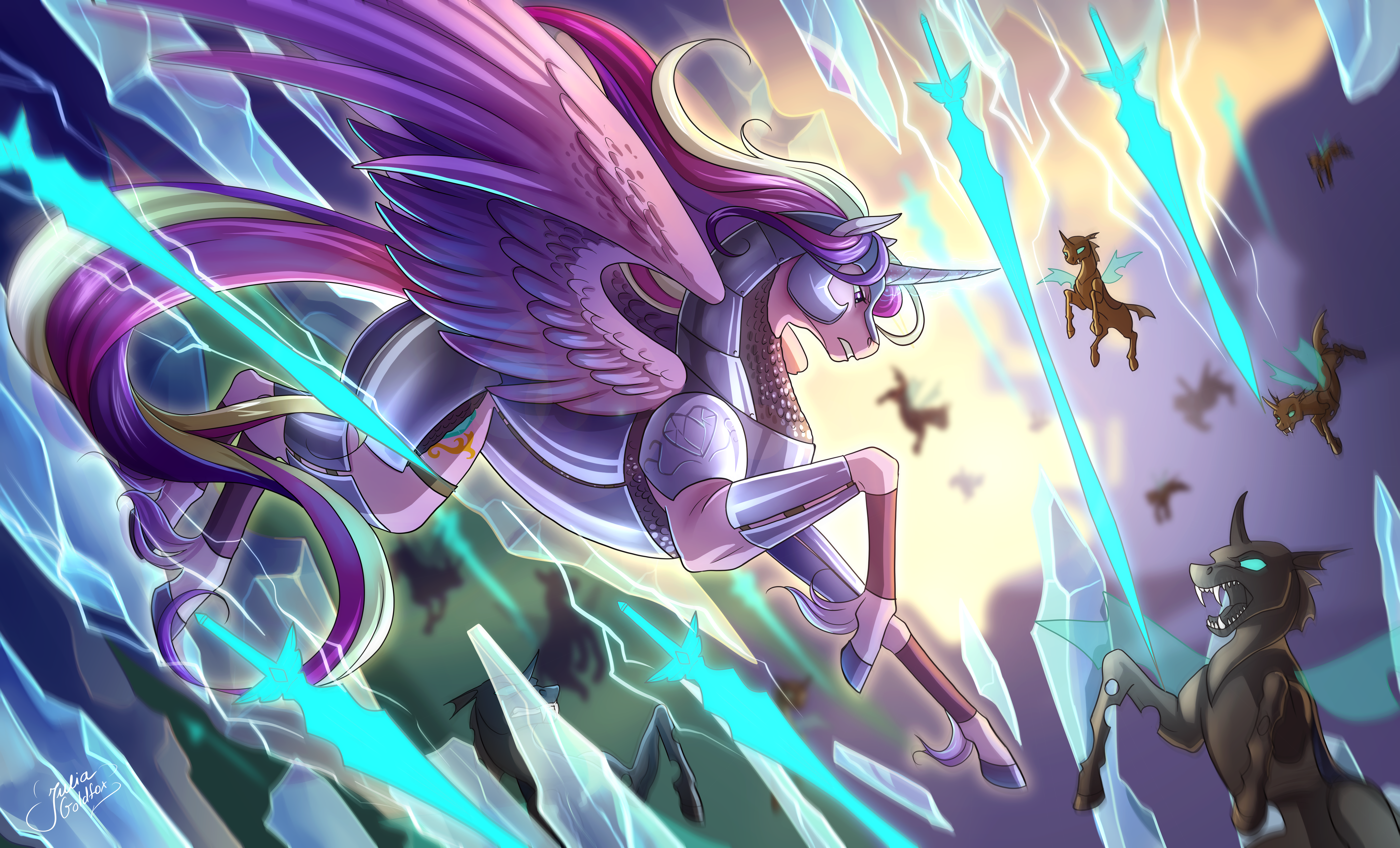 #3210388 - safe, artist:juliagoldfox, princess cadance, alicorn ...