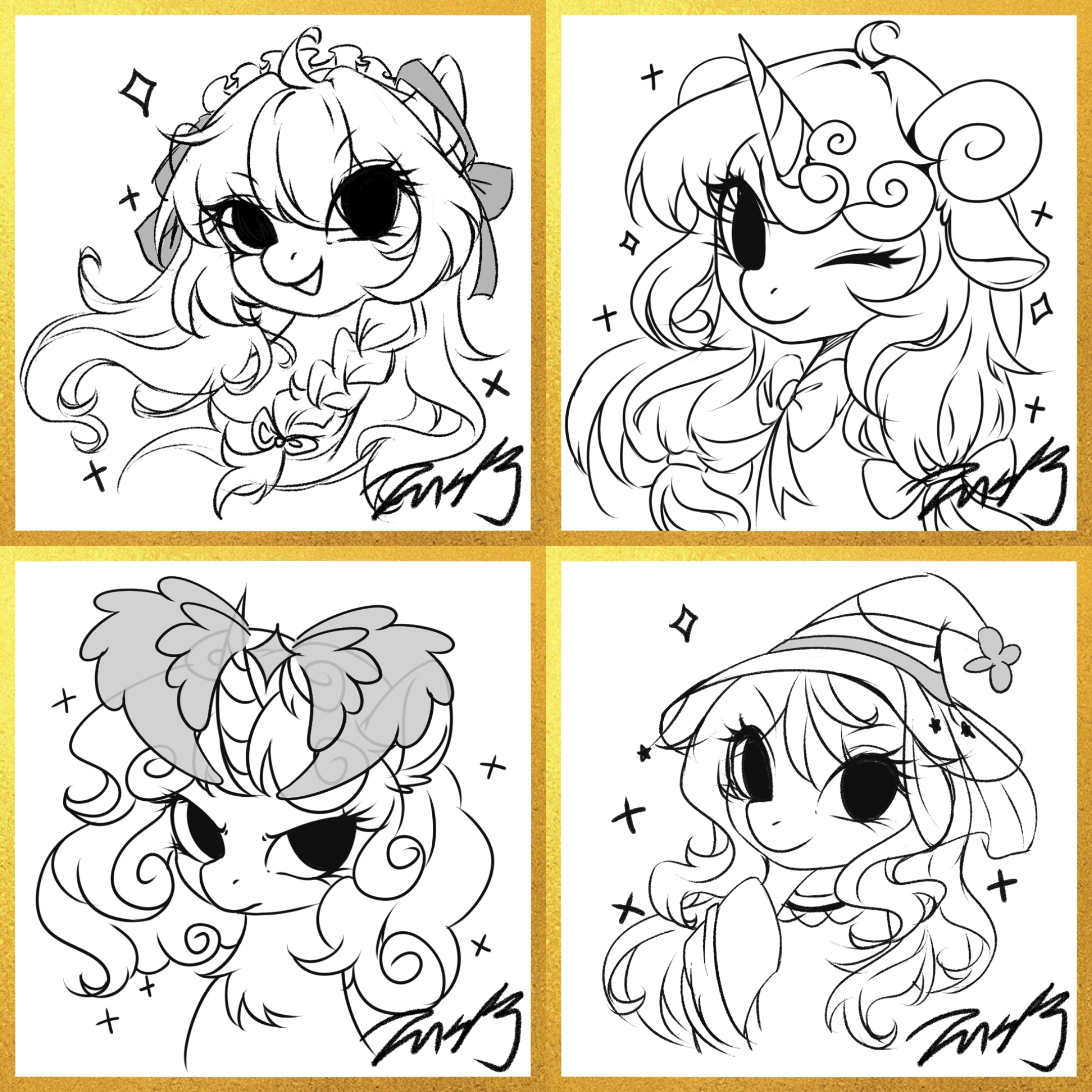 #3217271 - safe, artist:co306012, oc, oc only, earth pony, pony, unicorn, bust, chest fluff ...