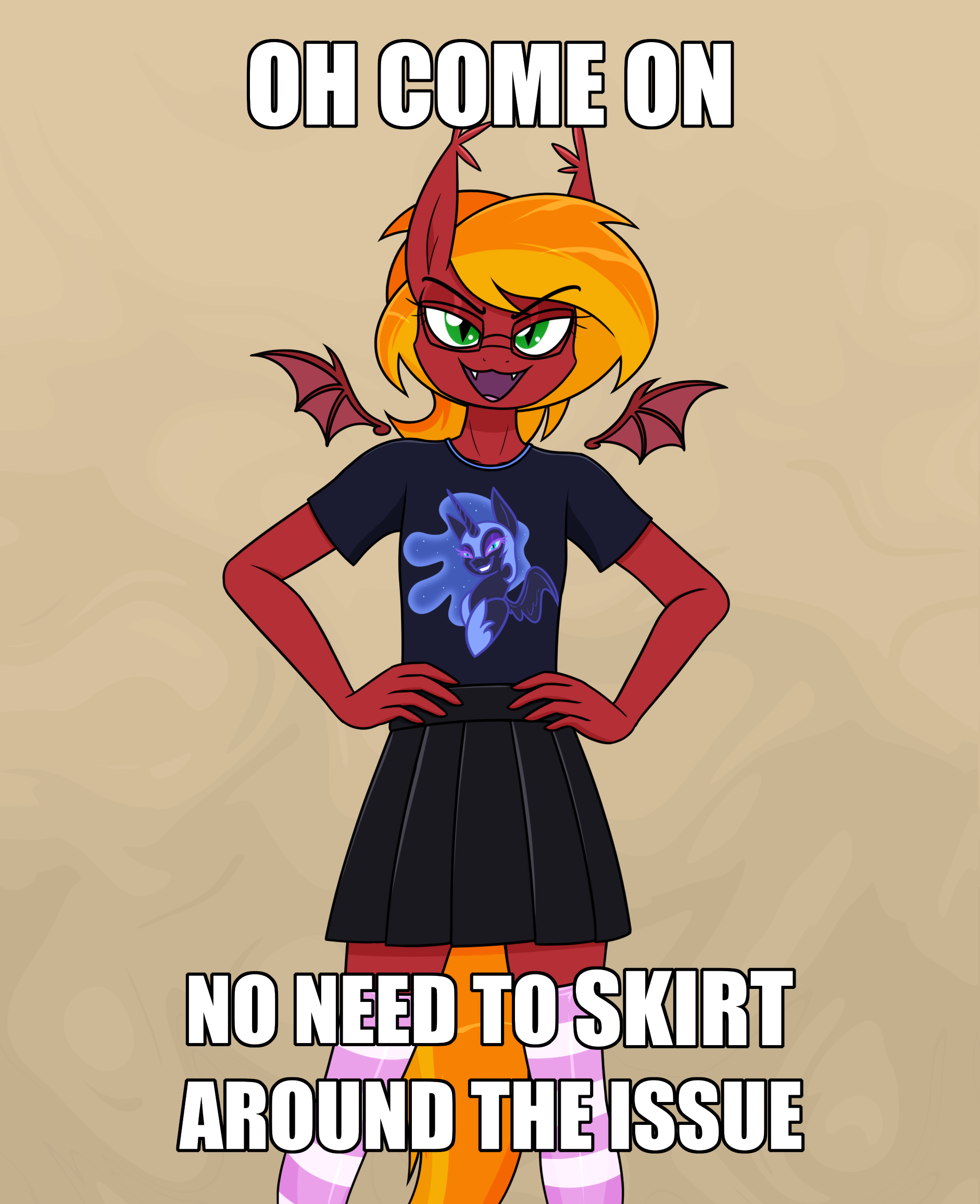 #3219344 - safe, artist:moonatik, nightmare moon, oc, oc only, oc:moonatik, bat pony, anthro, g4 ...