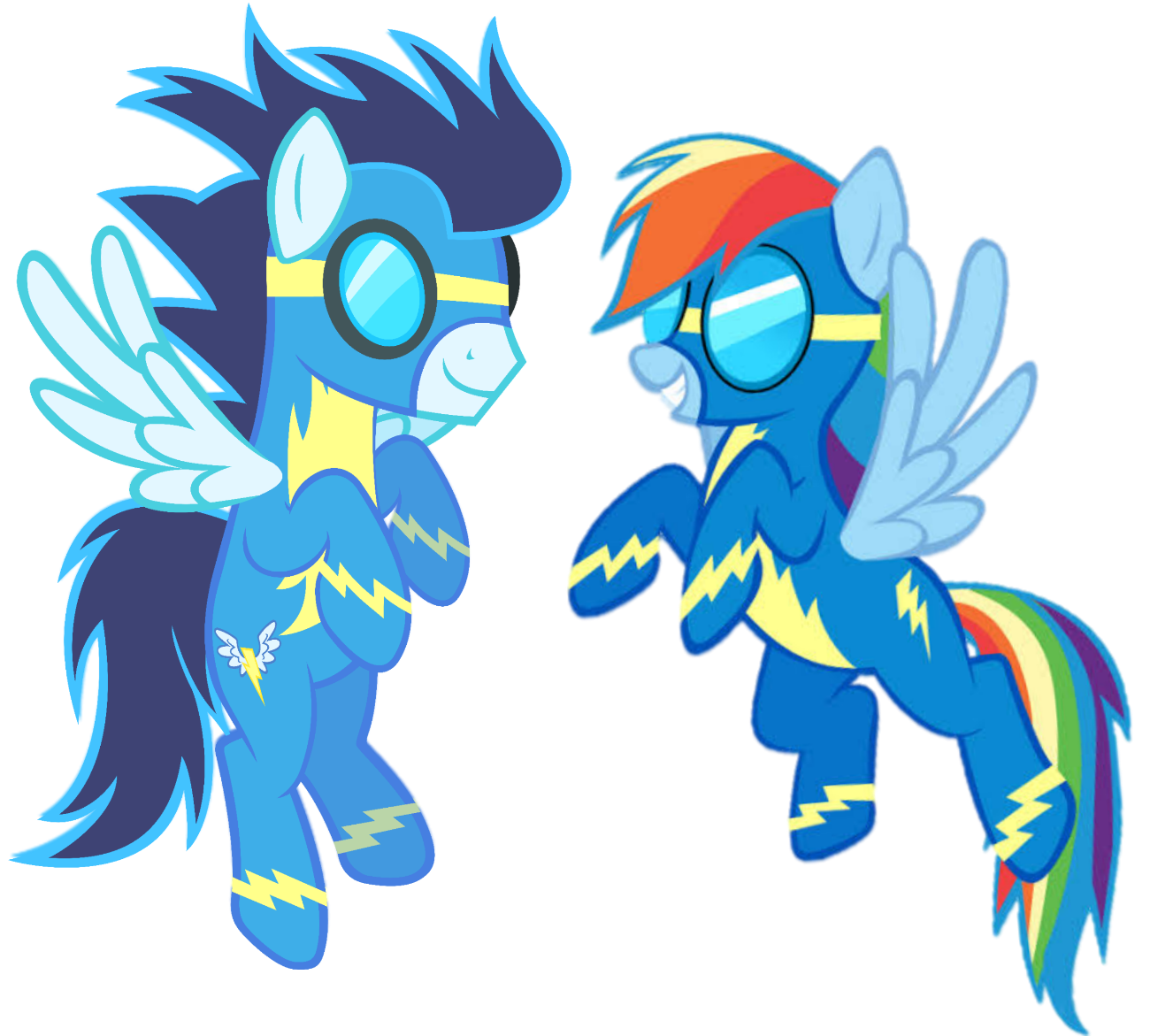 #3220399 - safe, rainbow dash, soarin', pegasus, pony, clothes, female ...