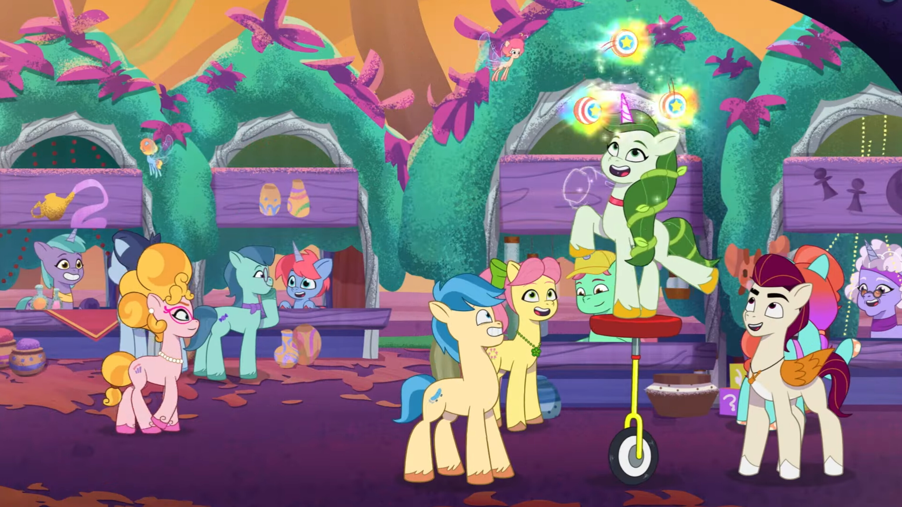 #3222332 - safe, screencap, delightful trifle, elderberry blossom, emerald saucer, jazz hooves ...
