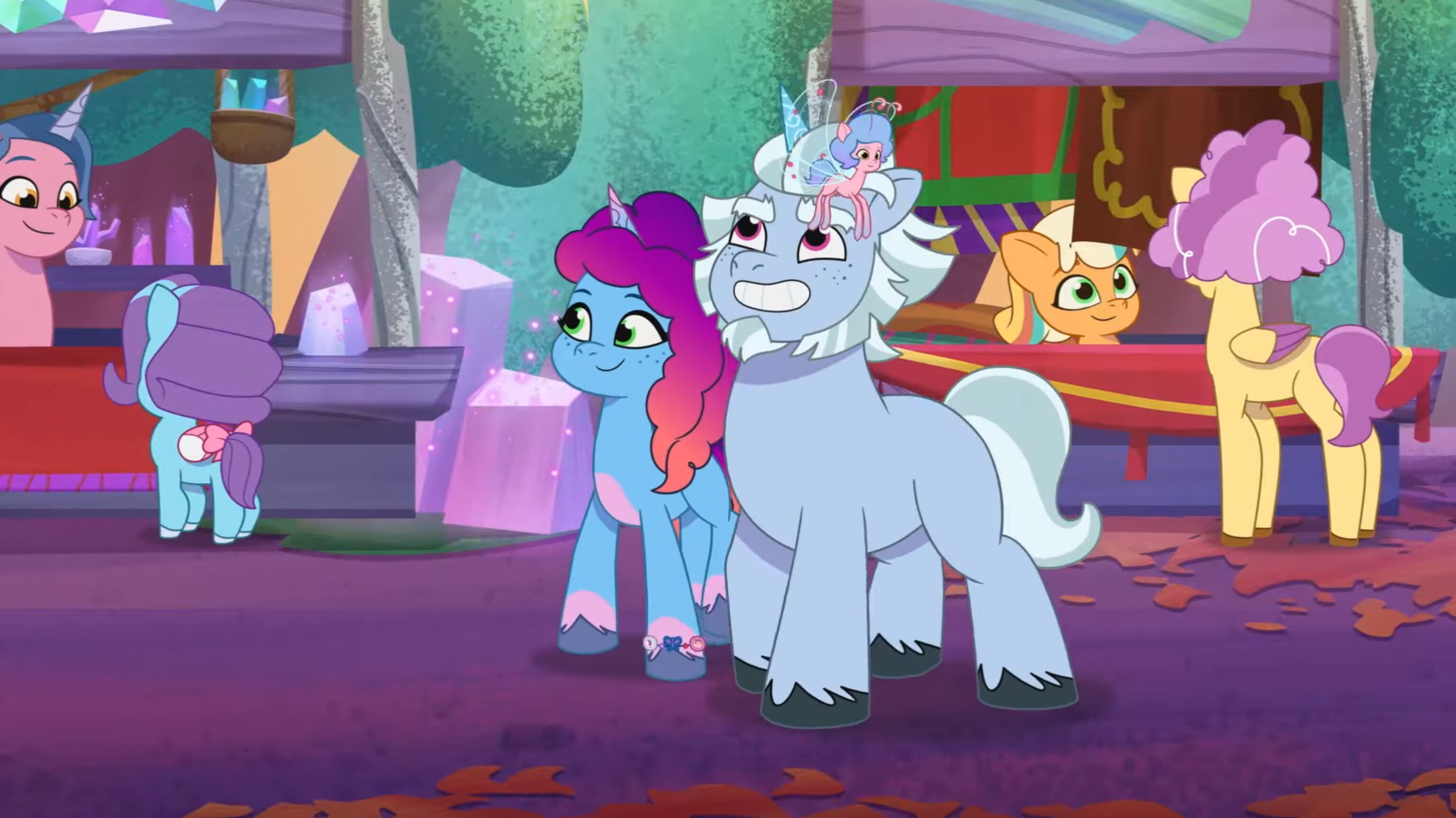 #3222352 - safe, screencap, alphabittle blossomforth, glory (g5), misty brightdawn, peach fizz ...