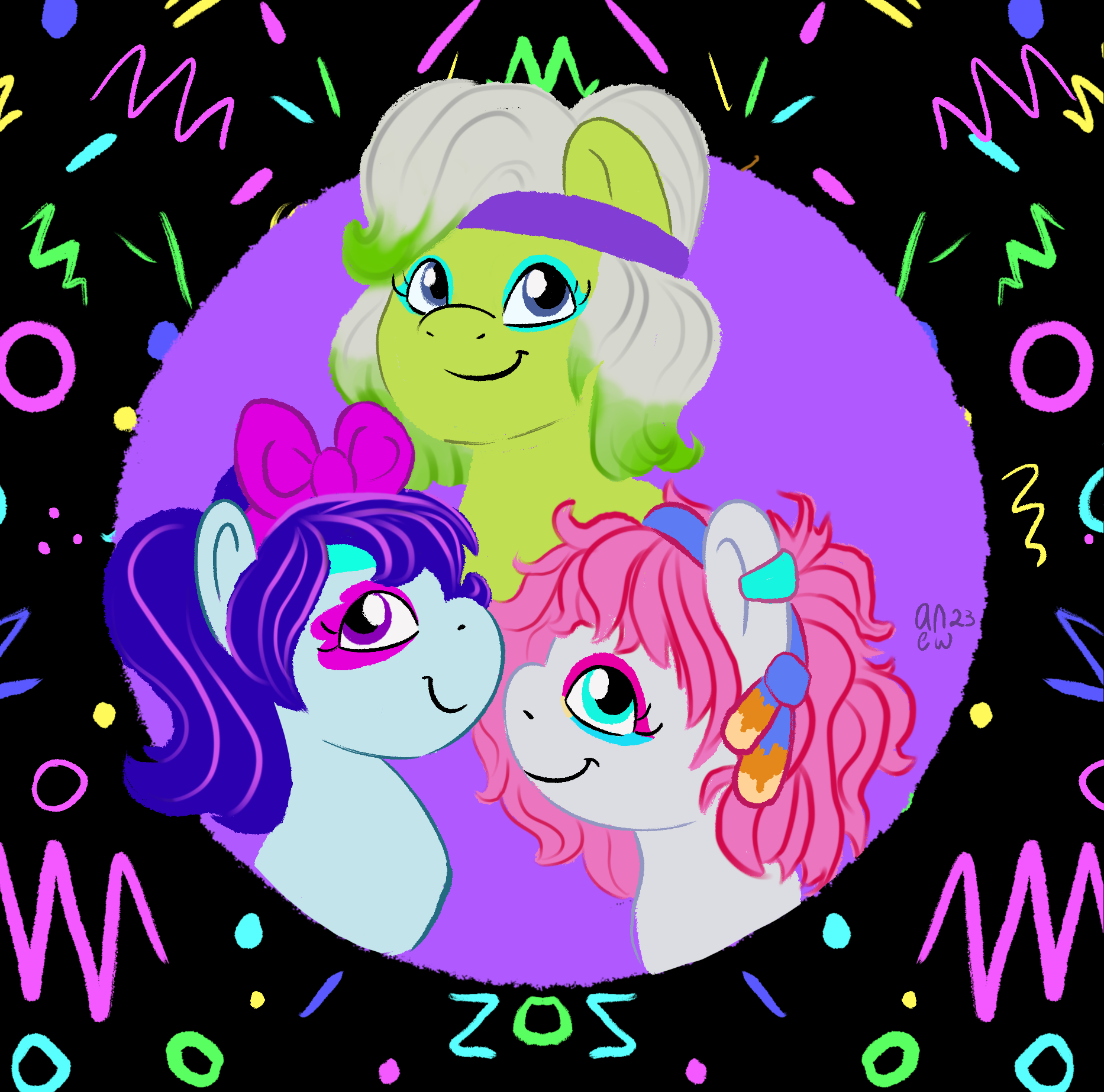 #3225320 - safe, artist:amynewblue, blue belle (g5), minty (g5 ...