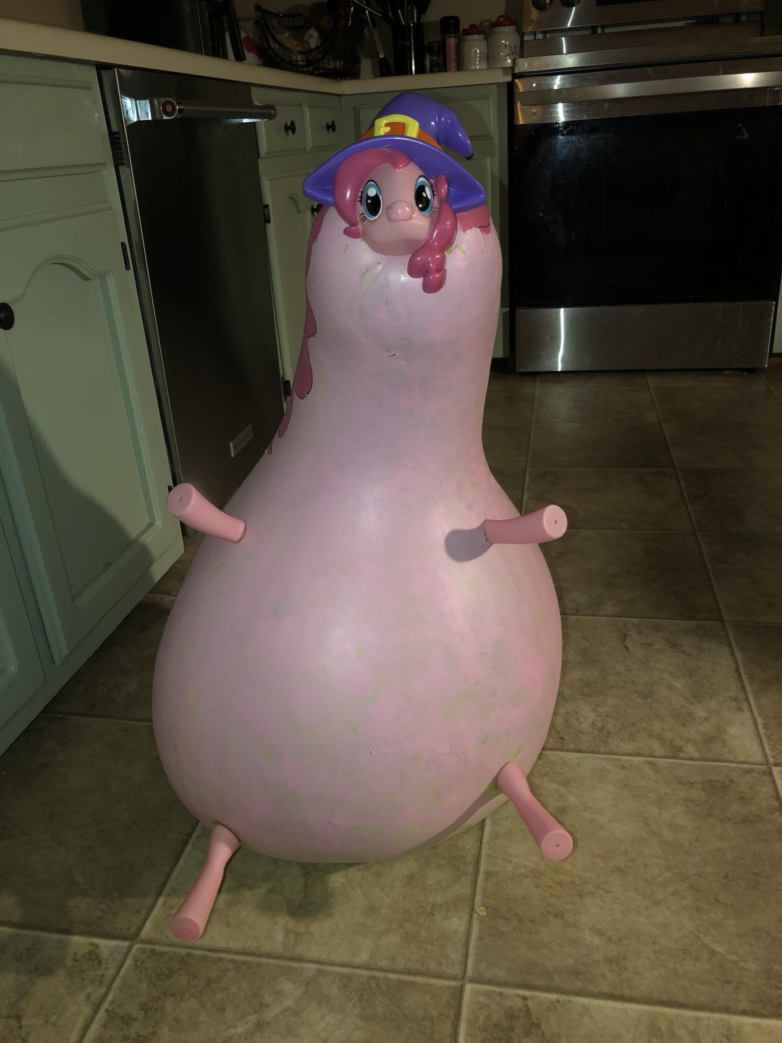 #3226903 - safe, pinkie pie, g4, cursed image, gourd, hat, irl ...