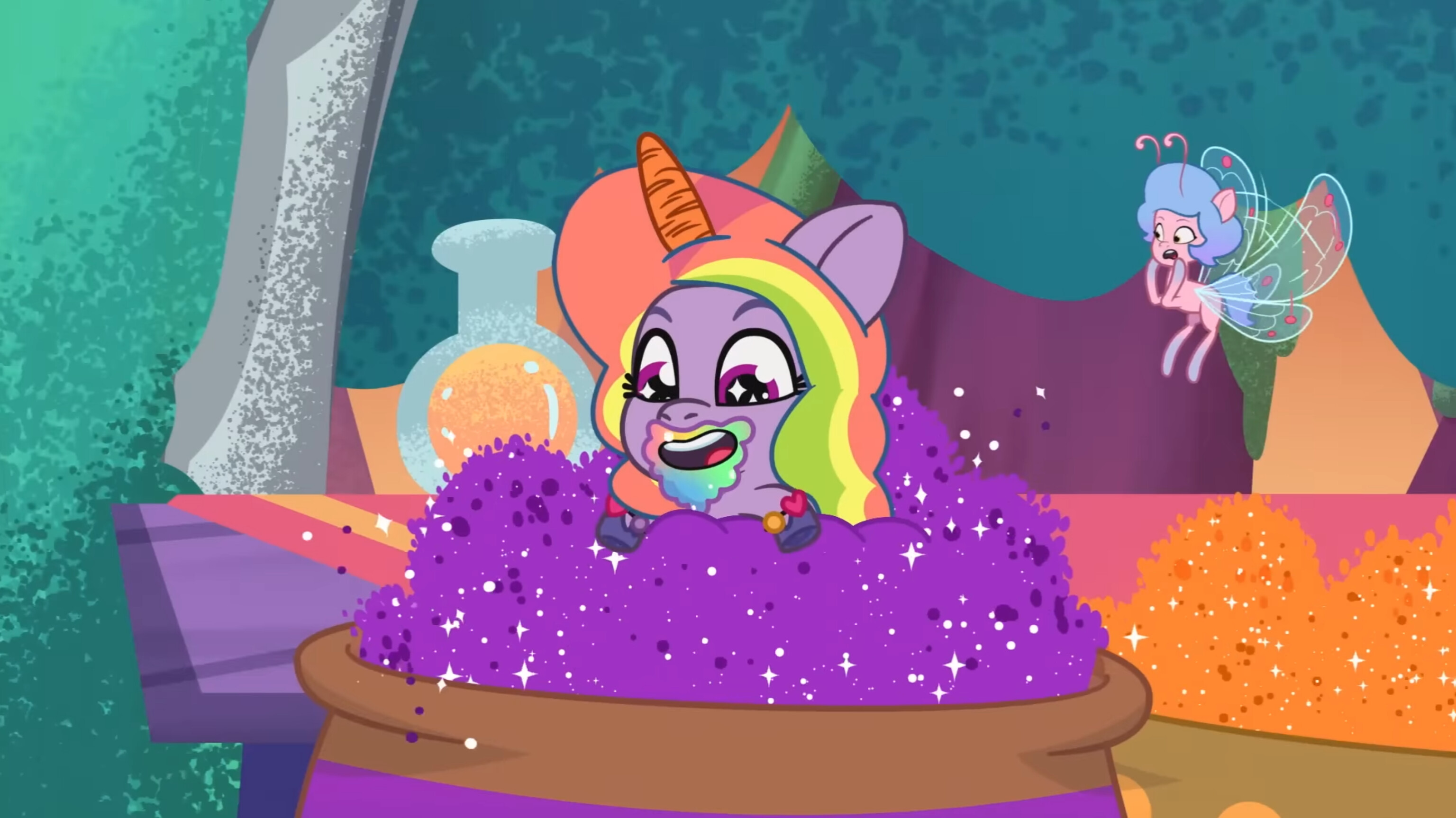 #3227210 - safe, screencap, izzy moonbow, breezie, pony, unicorn, g5 ...