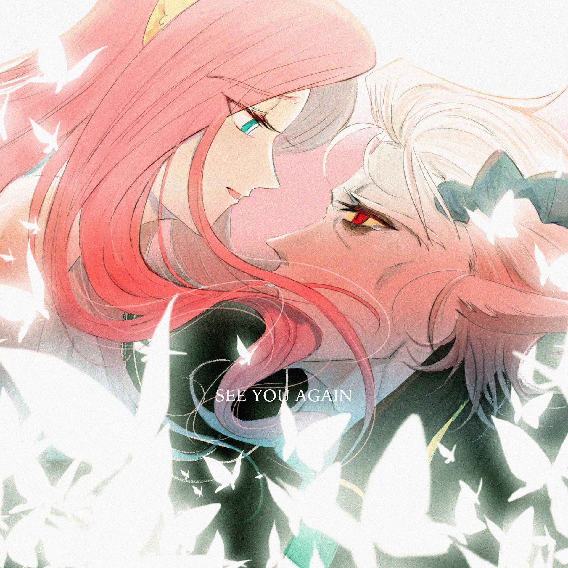 #3228143 - safe, artist:sadistjolt, discord, fluttershy, butterfly ...