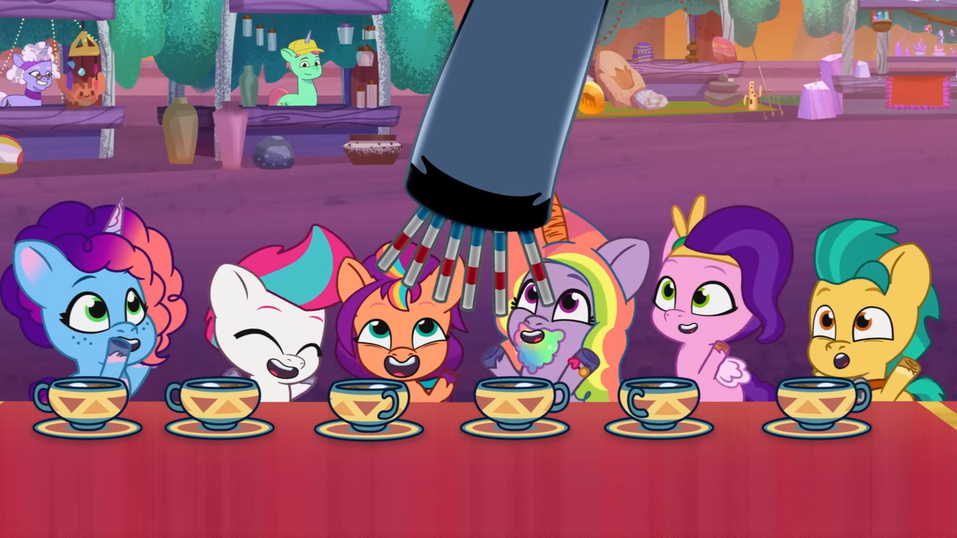 #3228690 - safe, screencap, alphabittle blossomforth, elderberry blossom, emerald saucer, hitch ...