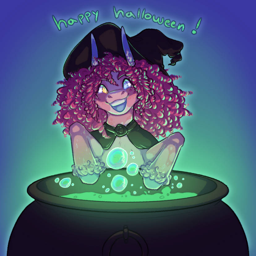 #3230843 - safe, artist:elf-hollow, pinkie pie, bubble, cauldron ...