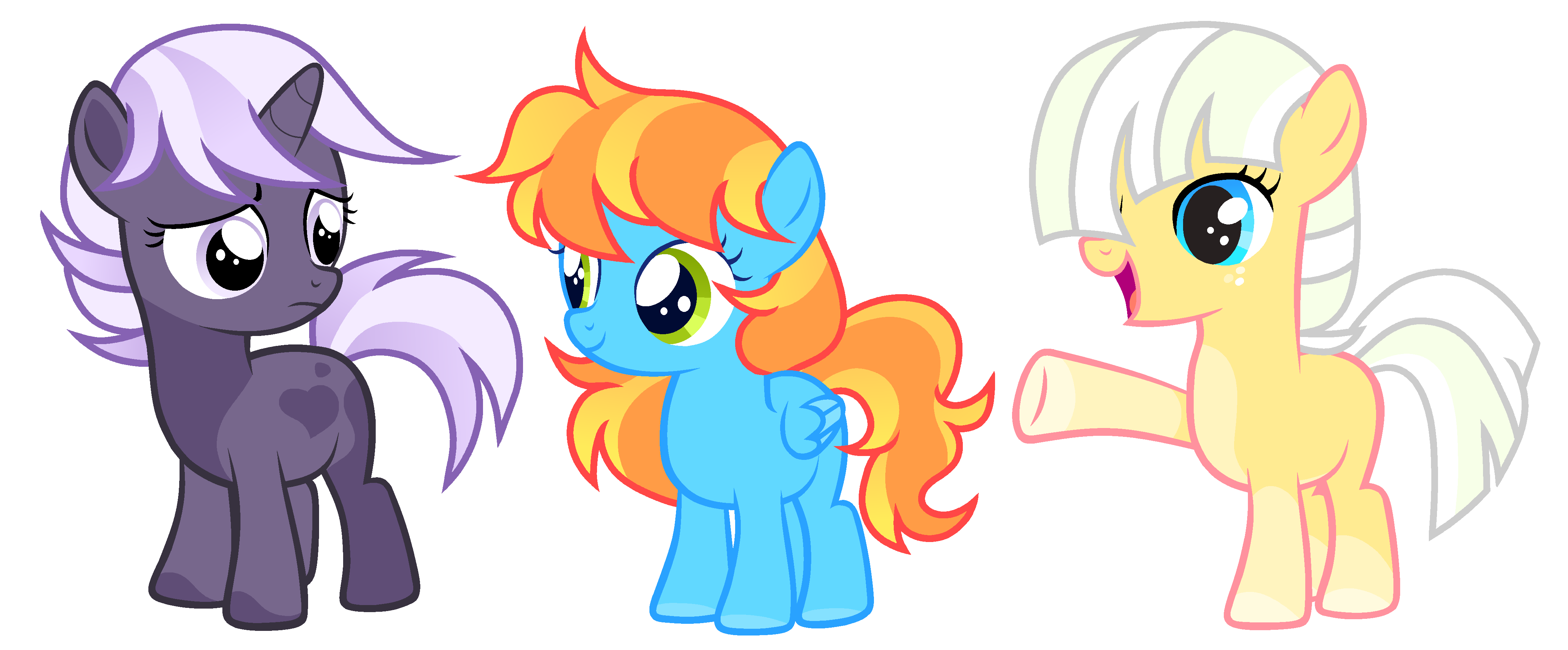 #3213338 - safe, artist:vi45, oc, oc only, earth pony, pegasus, pony, unicorn, female, filly ...