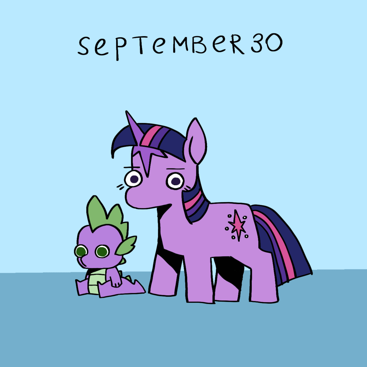 #3214287 - safe, artist:emptygoldstudio, spike, twilight sparkle ...