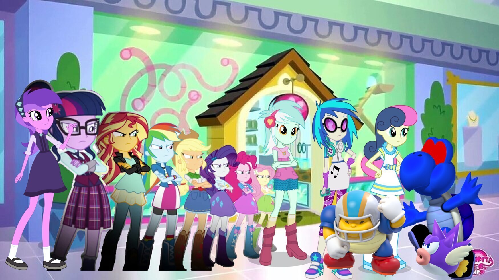 #3215027 - safe, amethyst star, applejack, bon bon, dj pon-3 ...