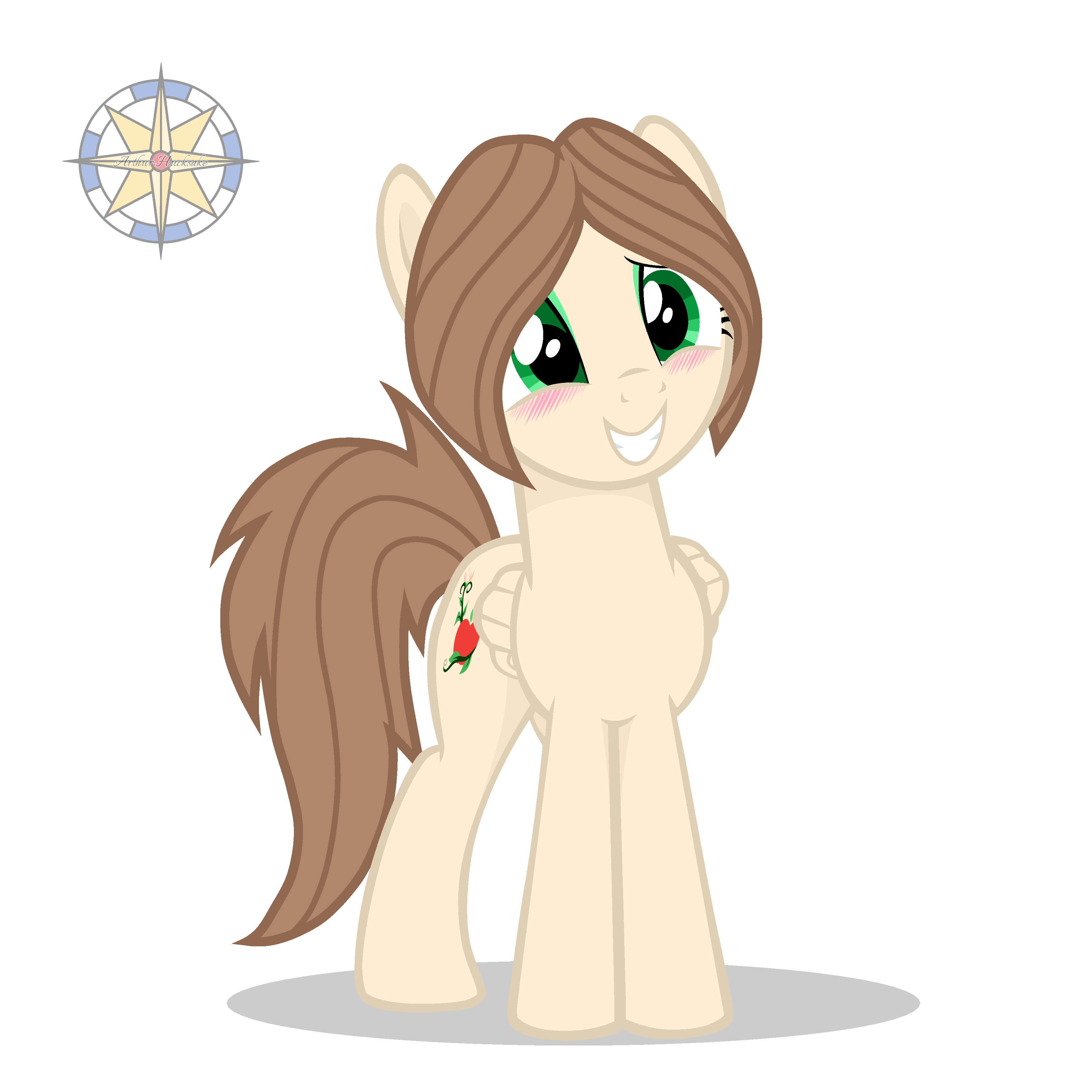 #3237946 - safe, artist:r4hucksake, oc, oc only, oc:honeycrisp apple, pegasus, pony, blushing ...