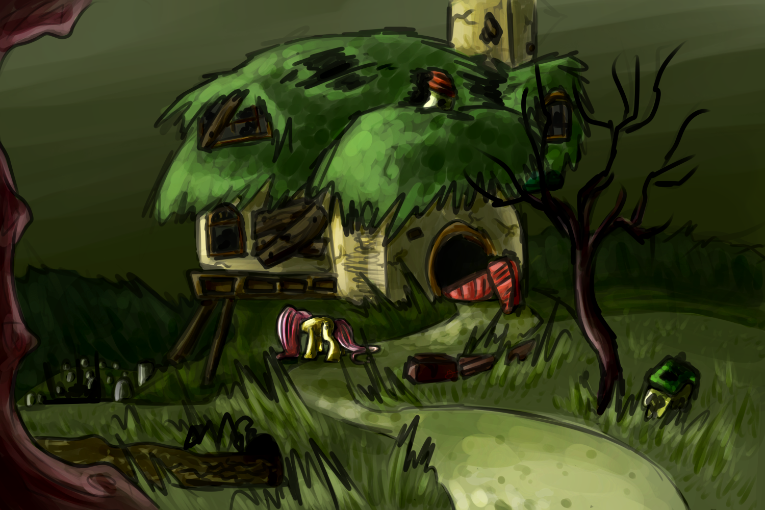 #3239225 - safe, artist:nickala, fluttershy, pegasus, pony, g4, bad end ...