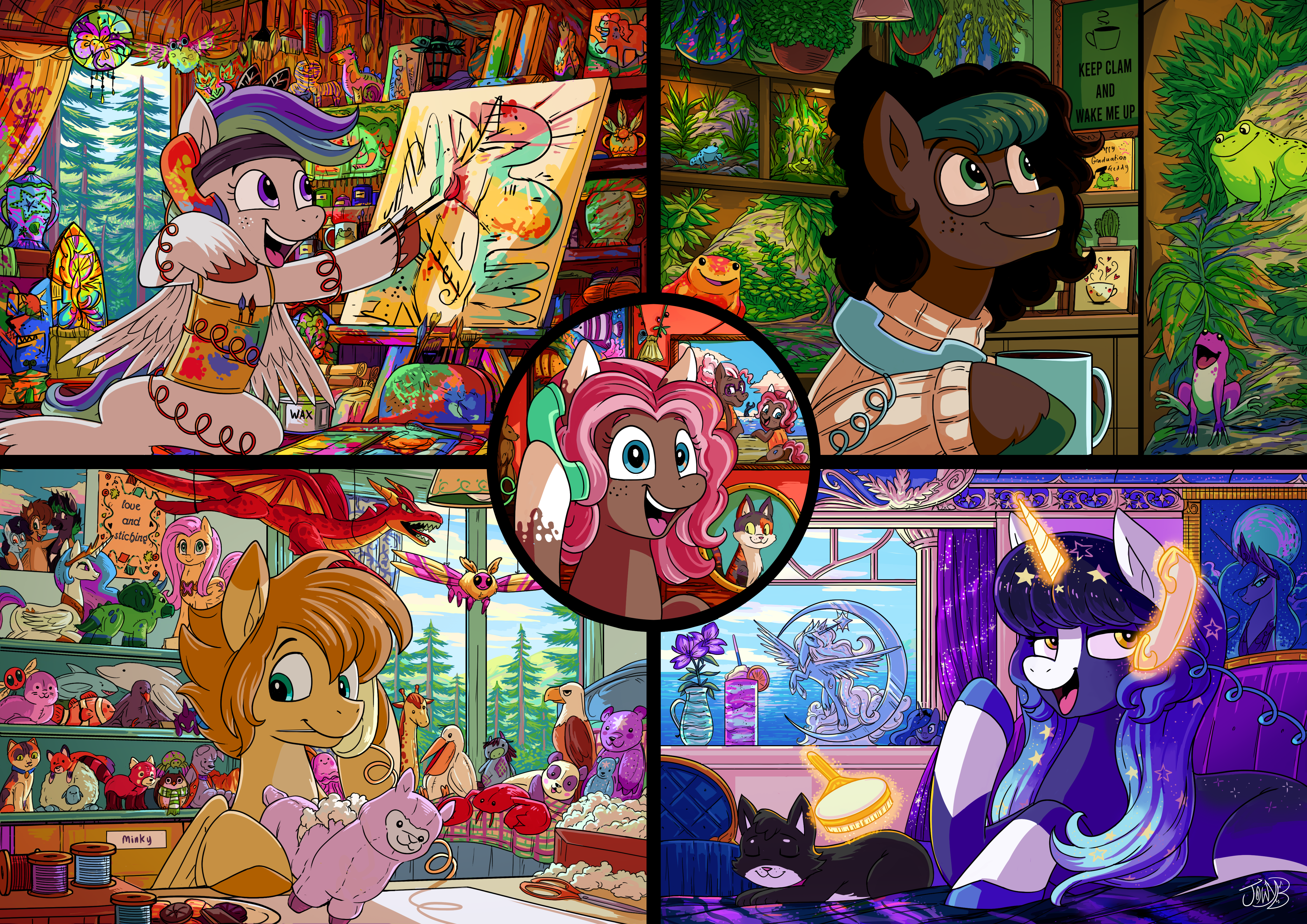 #3240761 - safe, artist:jowyb, fluttershy, princess celestia, princess ...