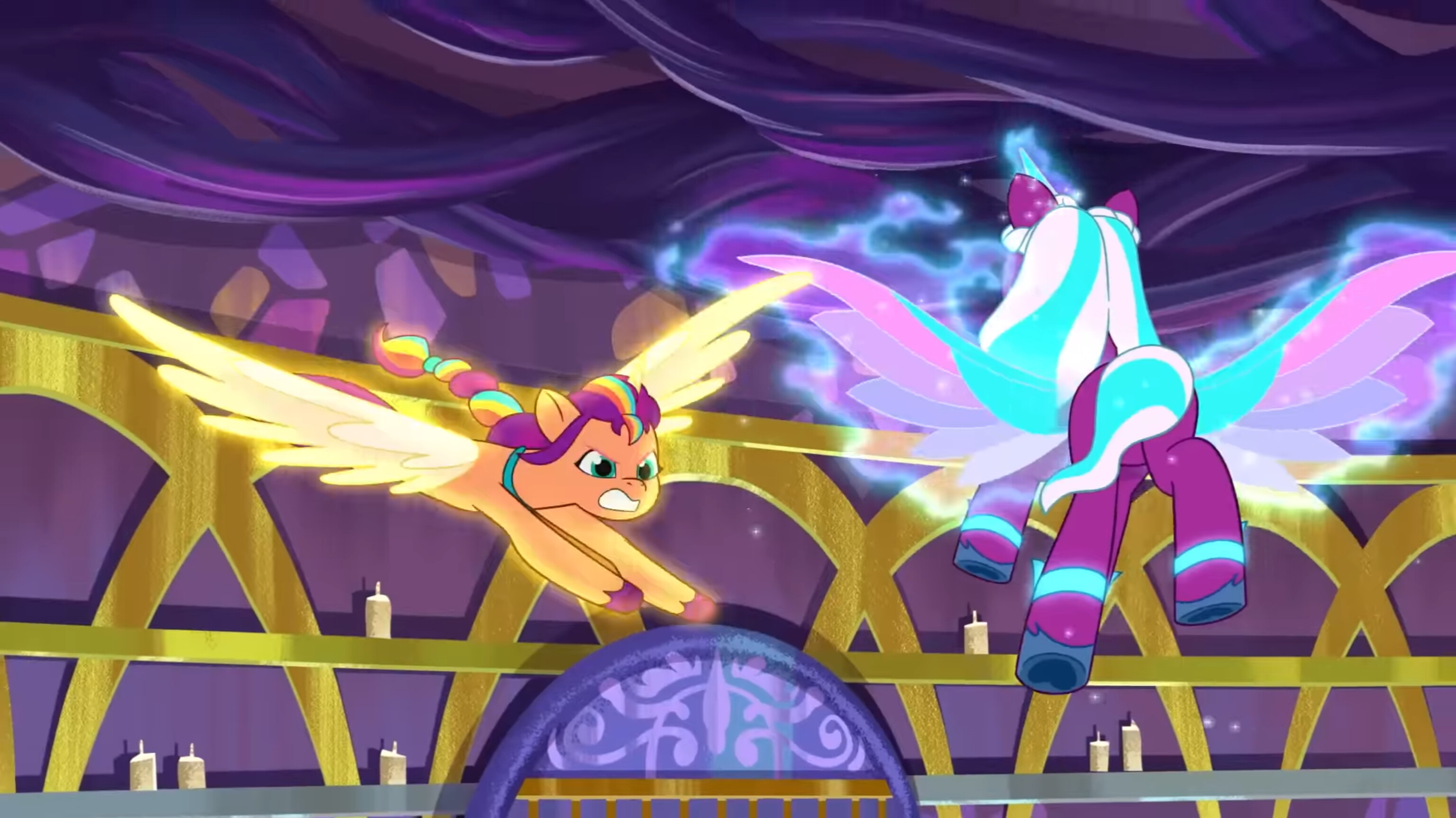 #3243658 - safe, screencap, opaline arcana, sunny starscout, alicorn, pony, g5, my little pony ...